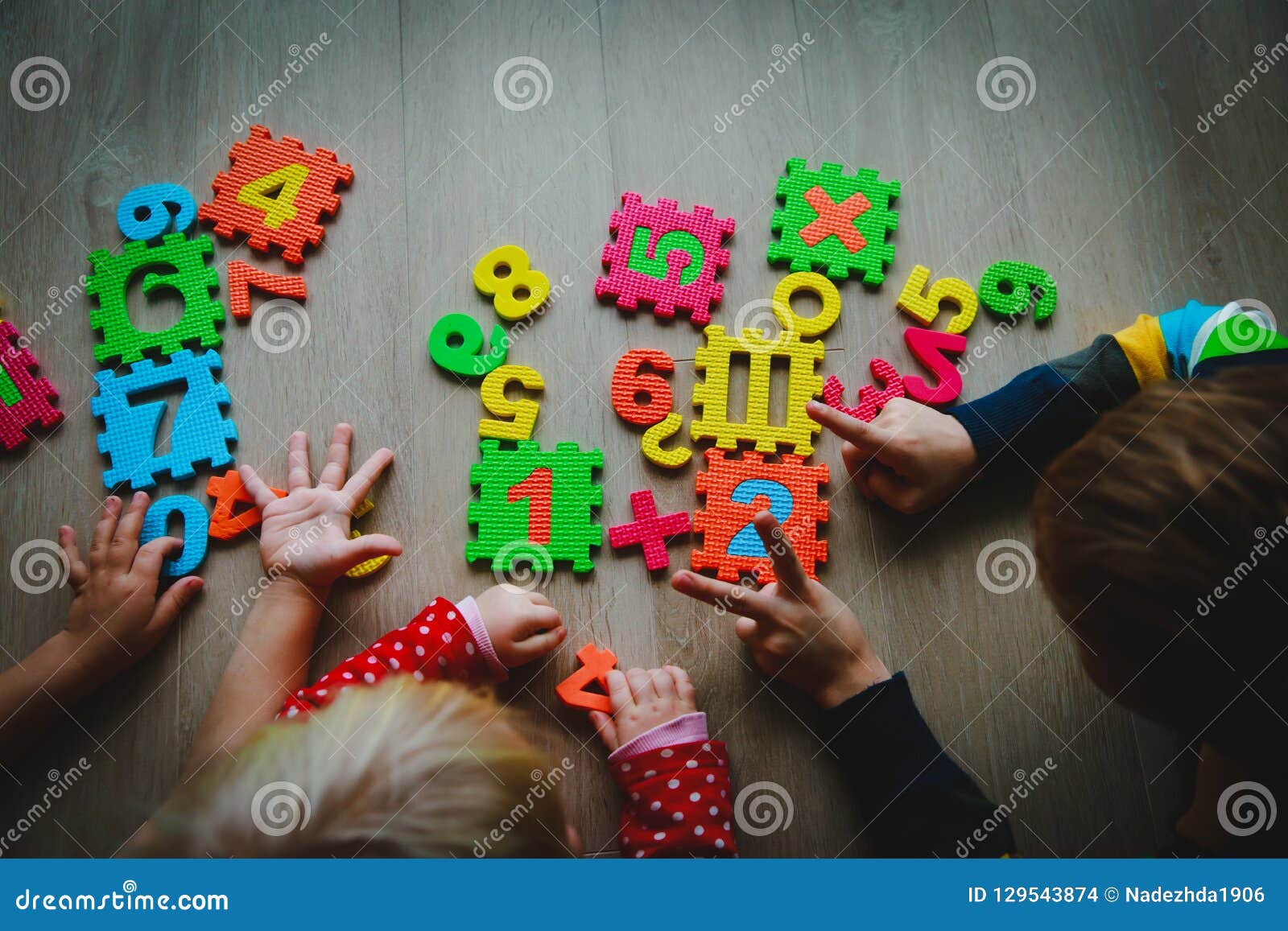 Kids Learning Numbers, Counting by Fingers, Math Stock Photo - Image of ...