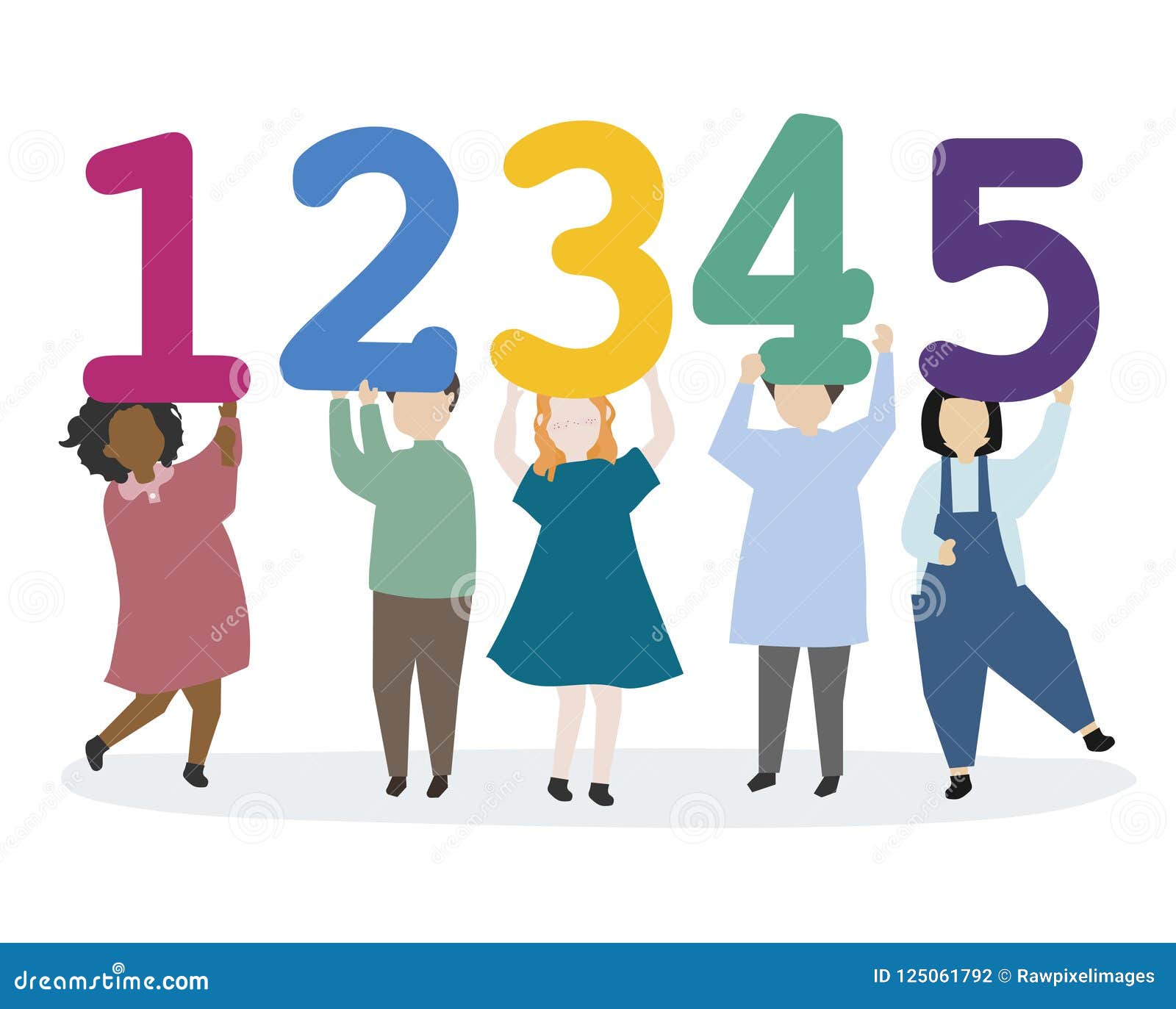 Kids Learning Numbers and Mathematics Stock Vector - Illustration of ...