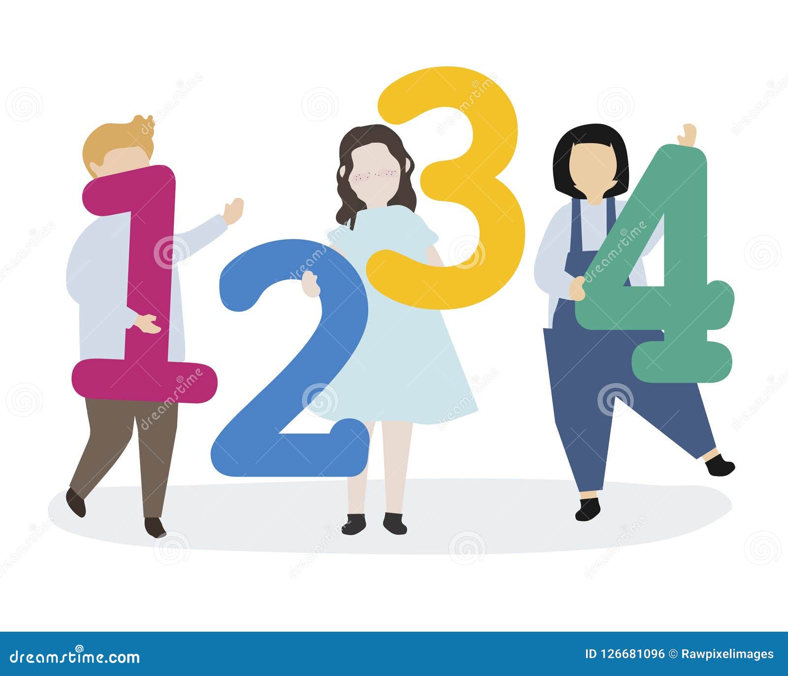 Kids Learning Numbers and Mathematics Stock Vector - Illustration of ...