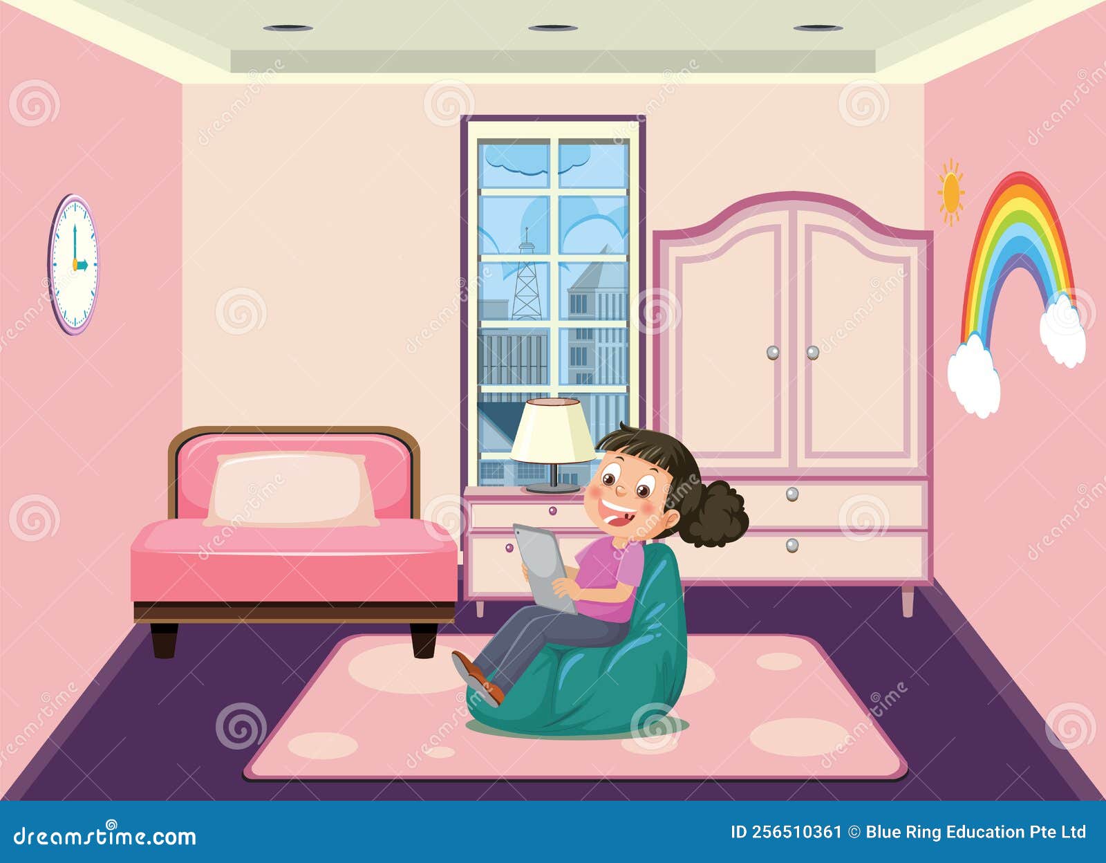 Kids Learning Online at Home Stock Vector - Illustration of clipart ...