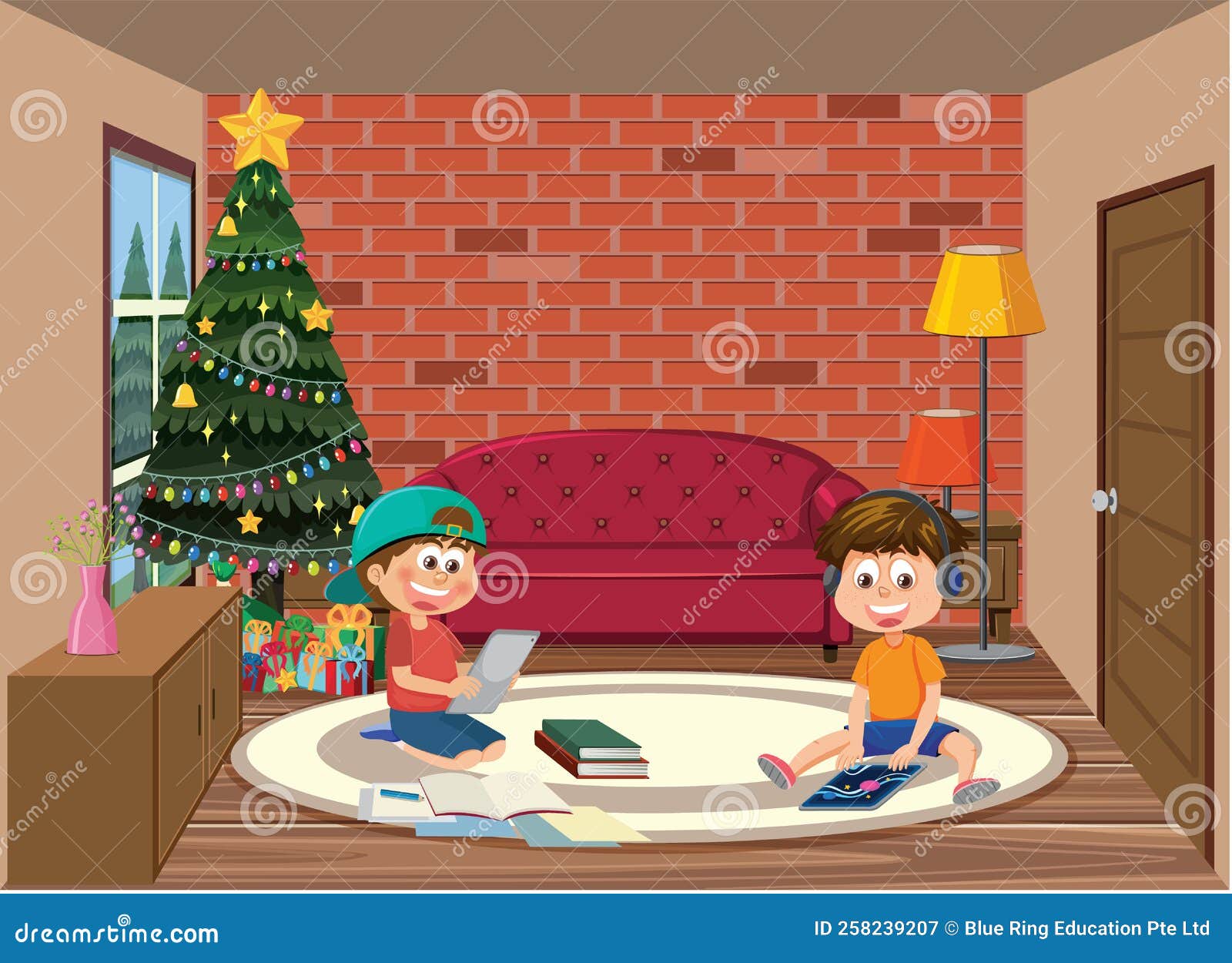 Kids Learning Online at Home Stock Vector - Illustration of design ...