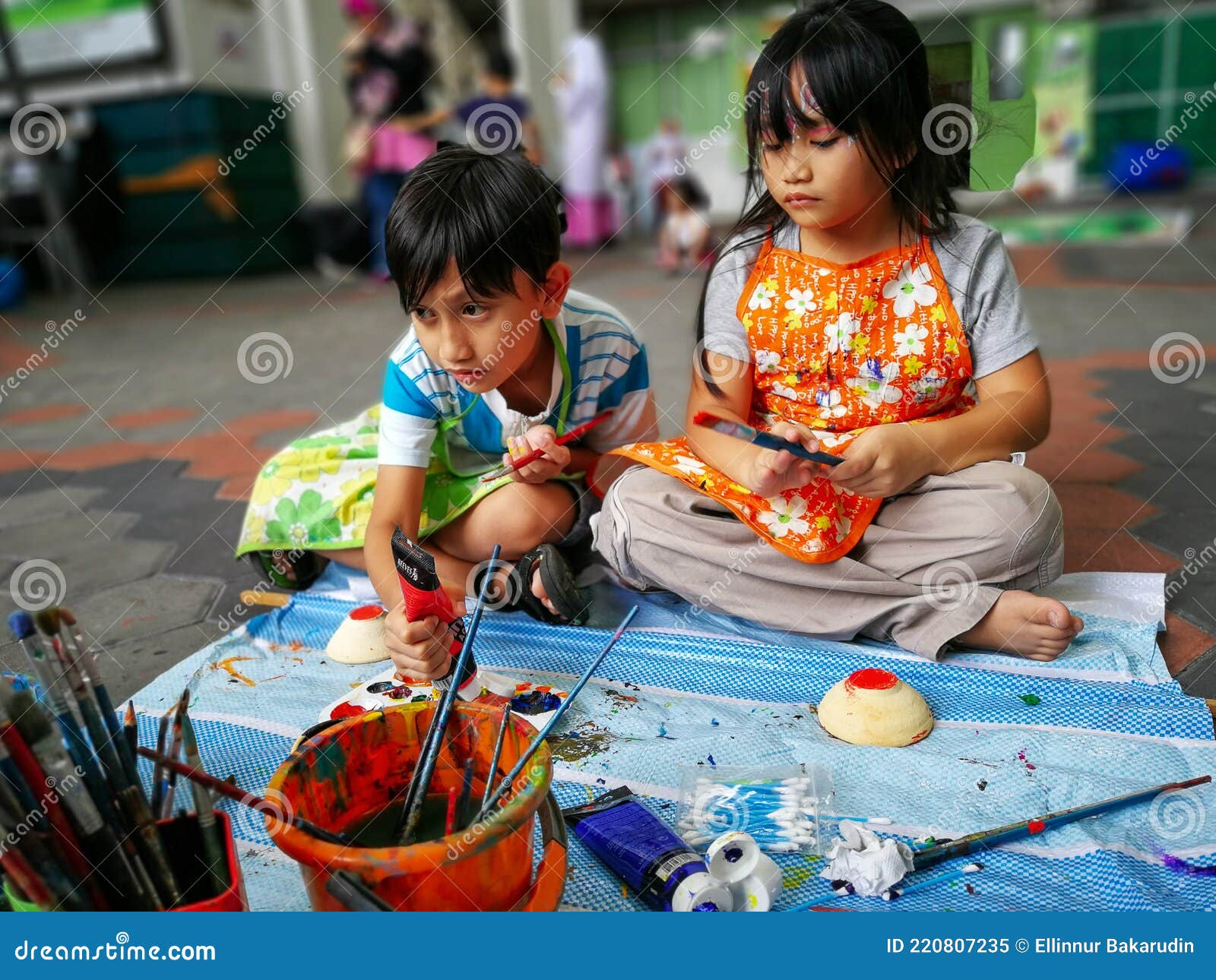 Kids Learning Painting Drawing Art Concept Stock Image - Image of cute ...