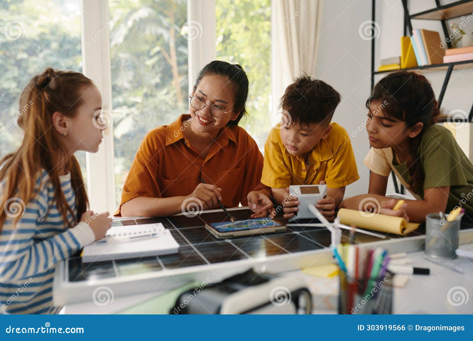 Kids Learning about Renewable Energy Stock Photo - Image of ...