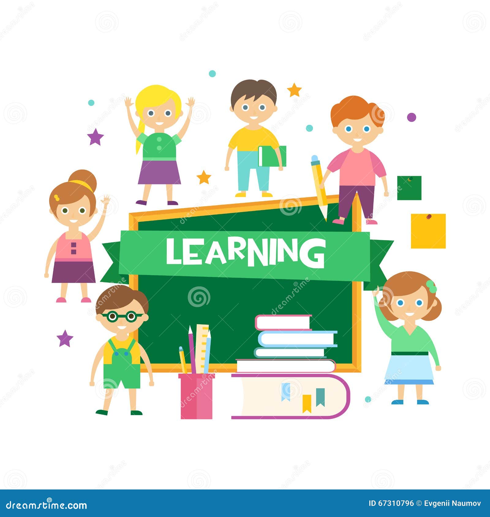 Kids Learning. Vector Illustration Stock Vector - Illustration of ...