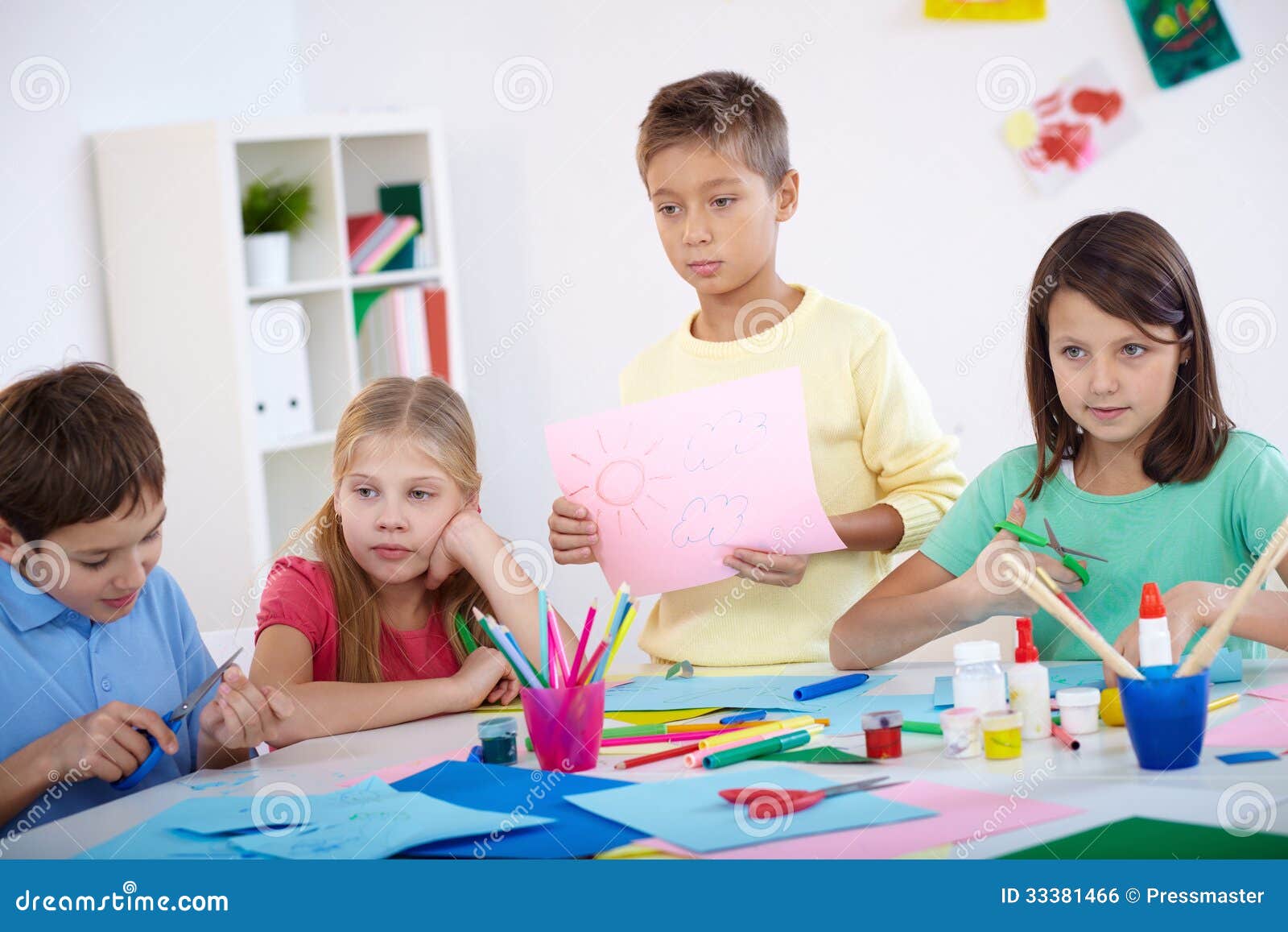 Kids at lesson stock photo. Image of knowledge, friendly - 33381466