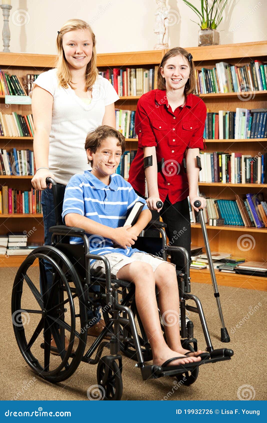 Kids in Library - Disabilities Stock Photo - Image of reading, library ...