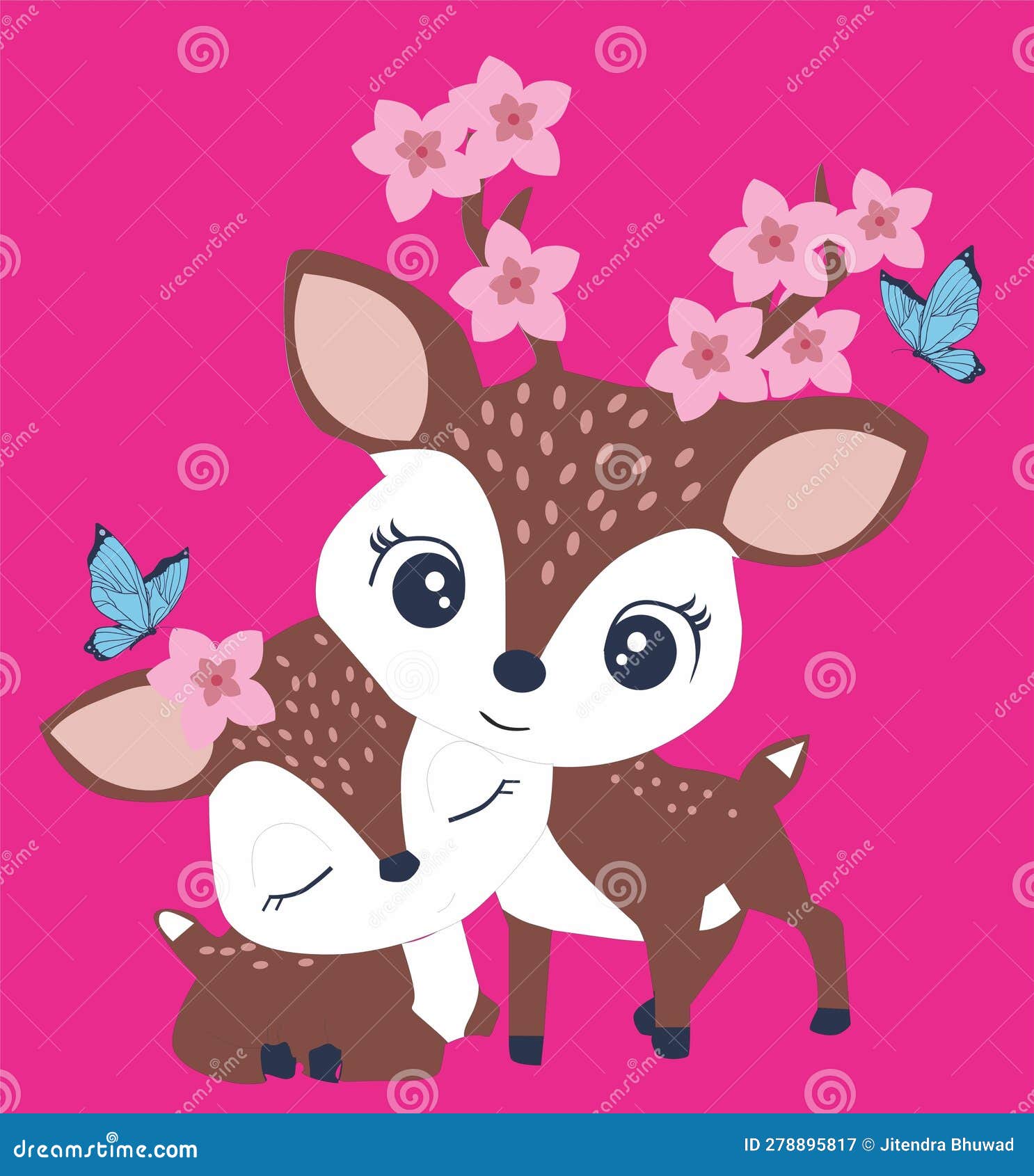 Kids dear print vector art stock vector. Illustration of kids - 278895817