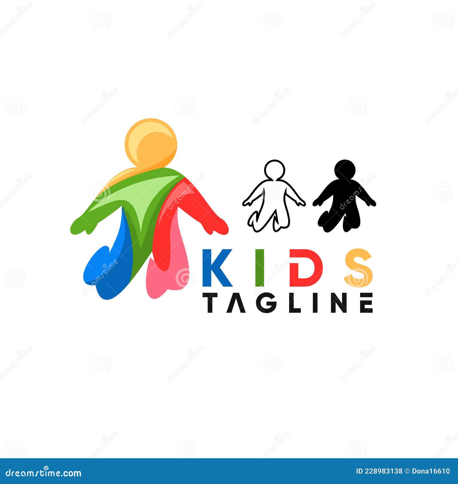 Kids logo stock vector. Illustration of background, happiness - 228983138