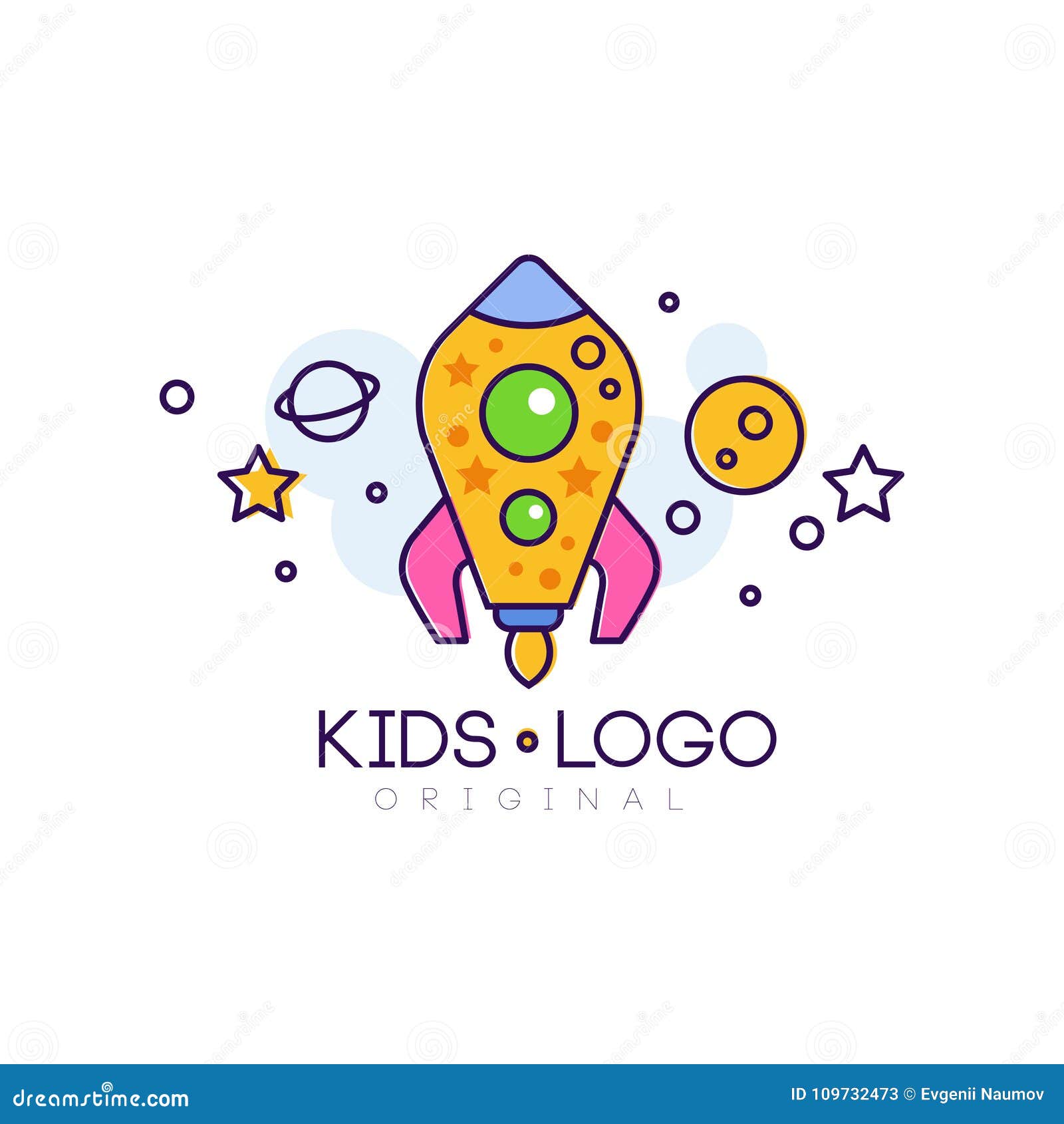 Kids Logo Original, Creative Concept Template, Design Element with ...