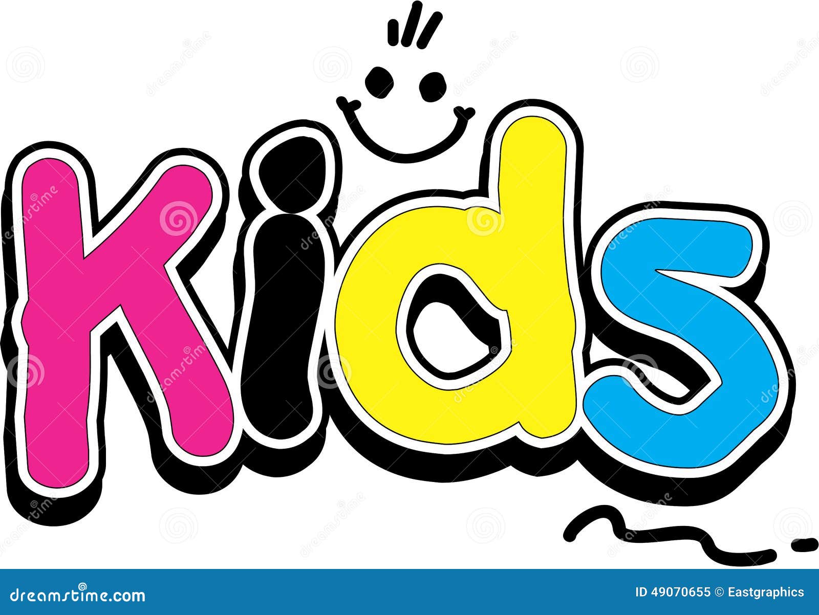 Kids Logo stock vector. Illustration of calligraphy, colorful - 49070655