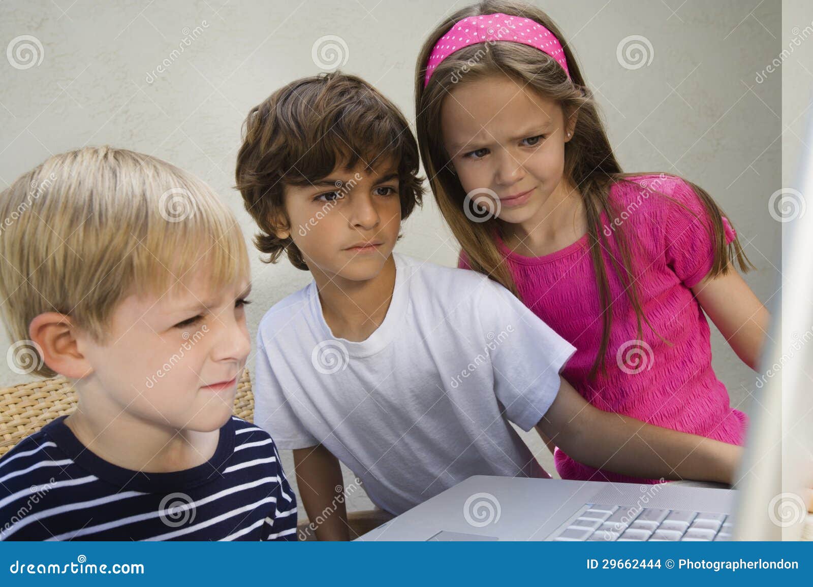Kids Looking at Laptop stock photo. Image of learn, elementary - 29662444