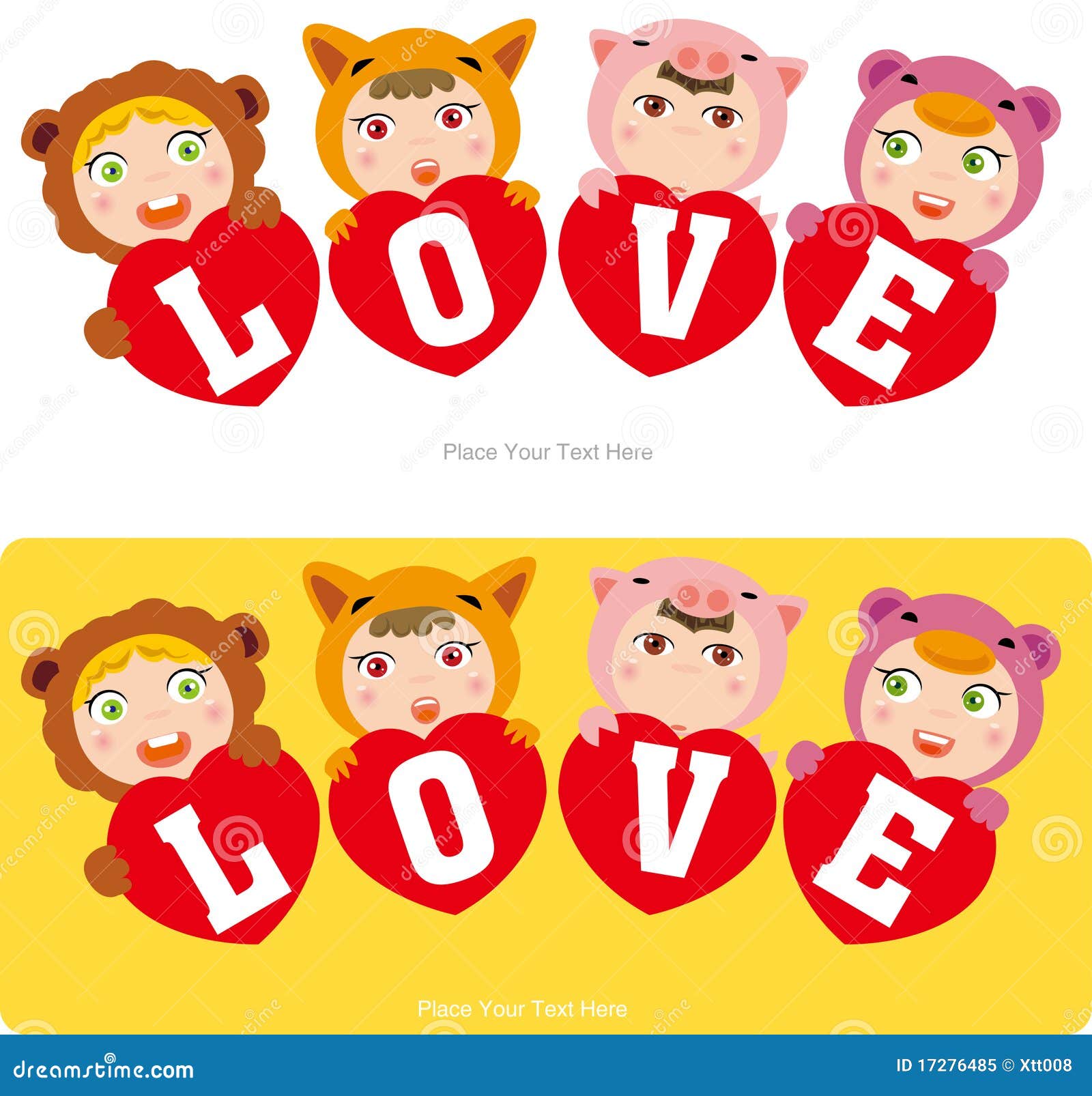 Kids love animals stock vector. Illustration of color - 17276485