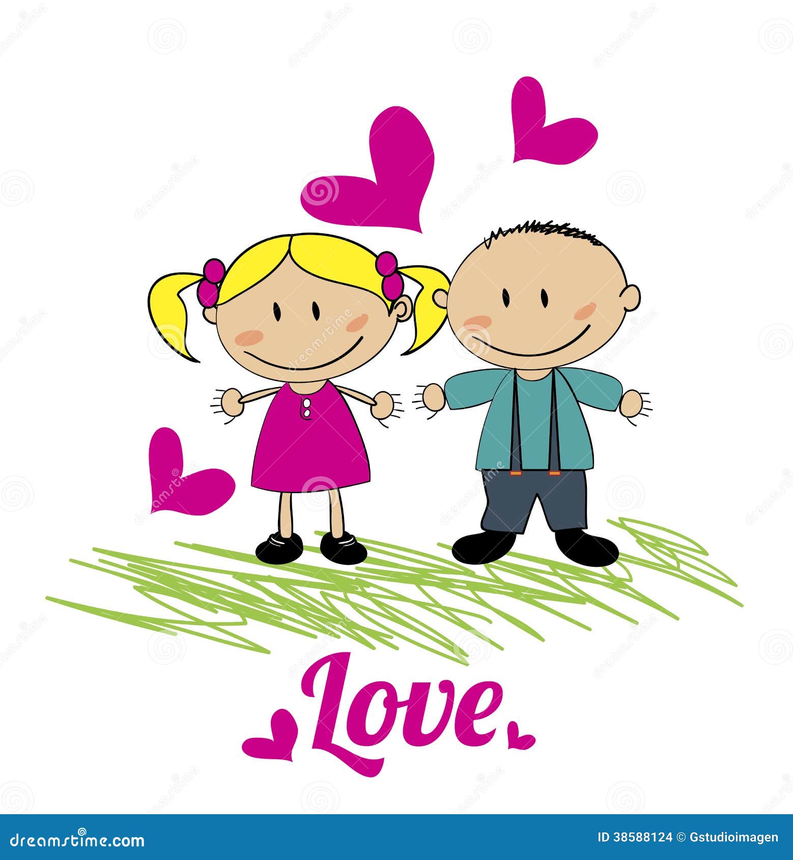 Kids love stock vector. Illustration of celebration, couple - 38588124
