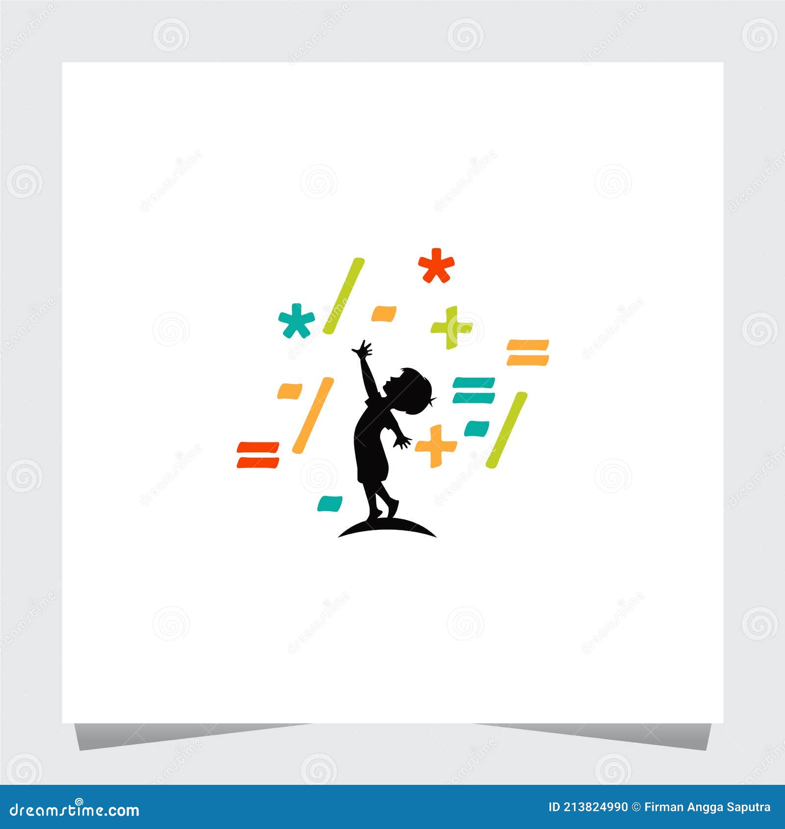 Kids Love Math Logo Inspirations Template Stock Vector - Illustration ...