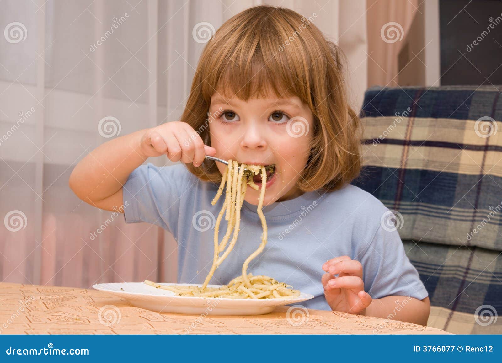 Kids love pasta stock image. Image of pasta, sauce, beautiful - 3766077