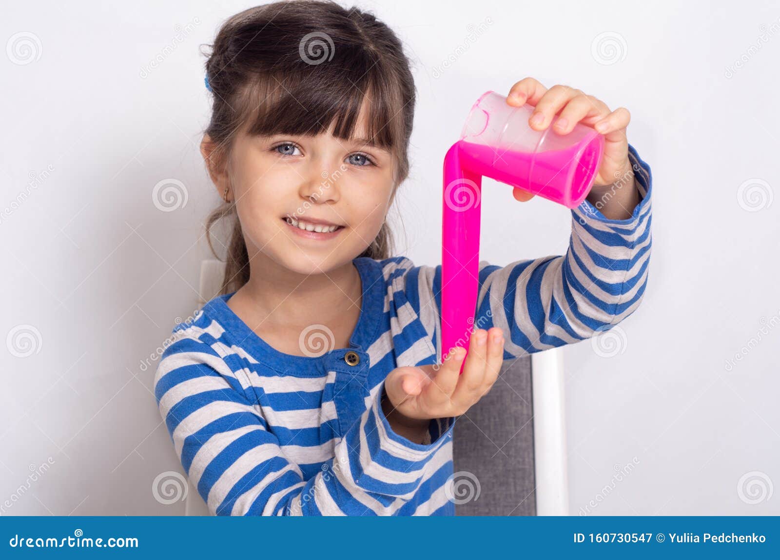 Kids Making Bubbles Slime. Kid Playing with Slime Stock Image - Image ...