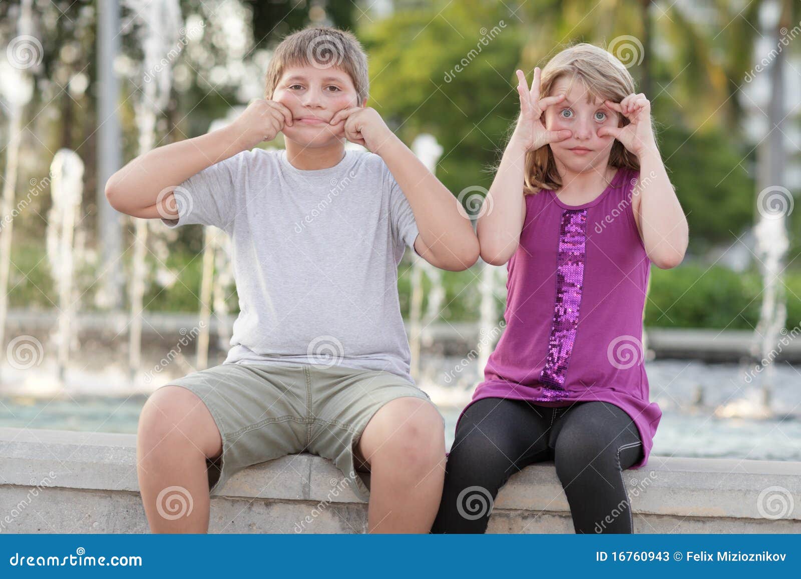 Kids making funny face stock image. Image of hands, child - 16760943
