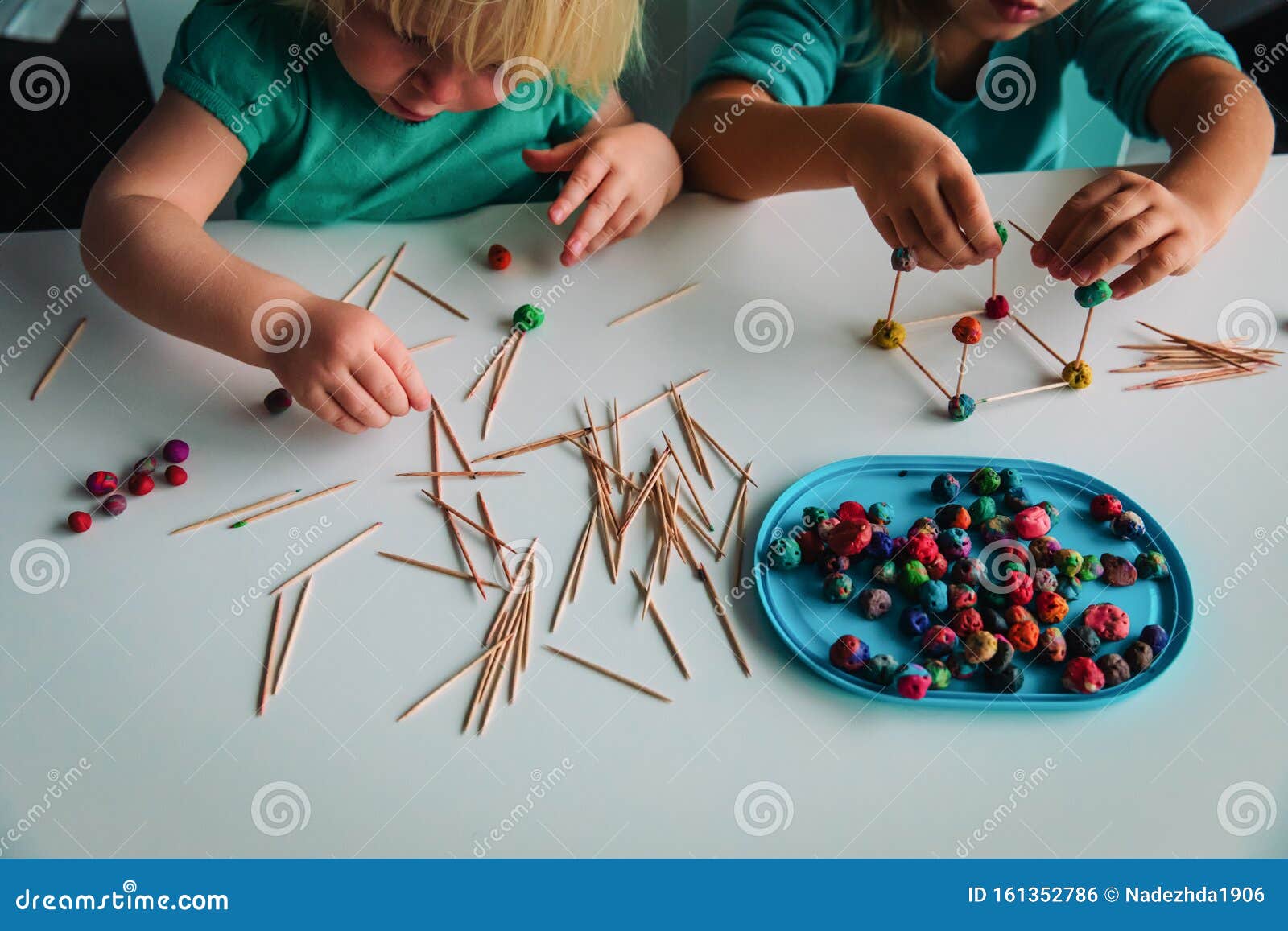 Kids Making Geometric Shapes, Engineering and STEM Stock Photo - Image ...