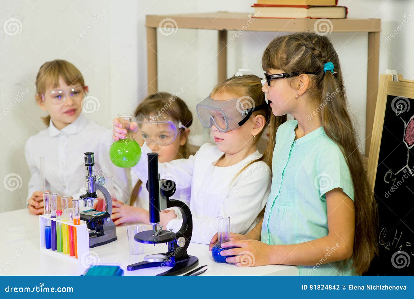 Kids Making Science Experiments Stock Photo - Image of chemistry ...