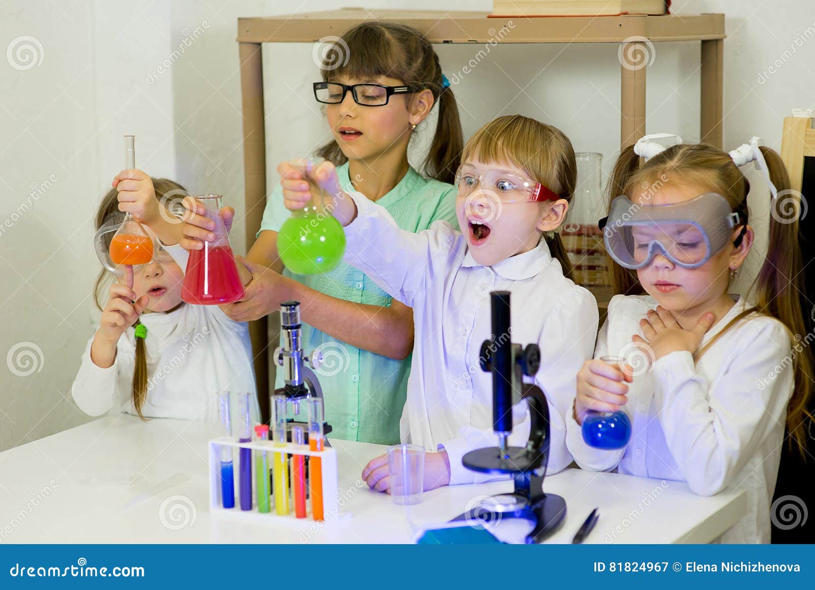 Kids Making Science Experiments Stock Image - Image of explosion ...