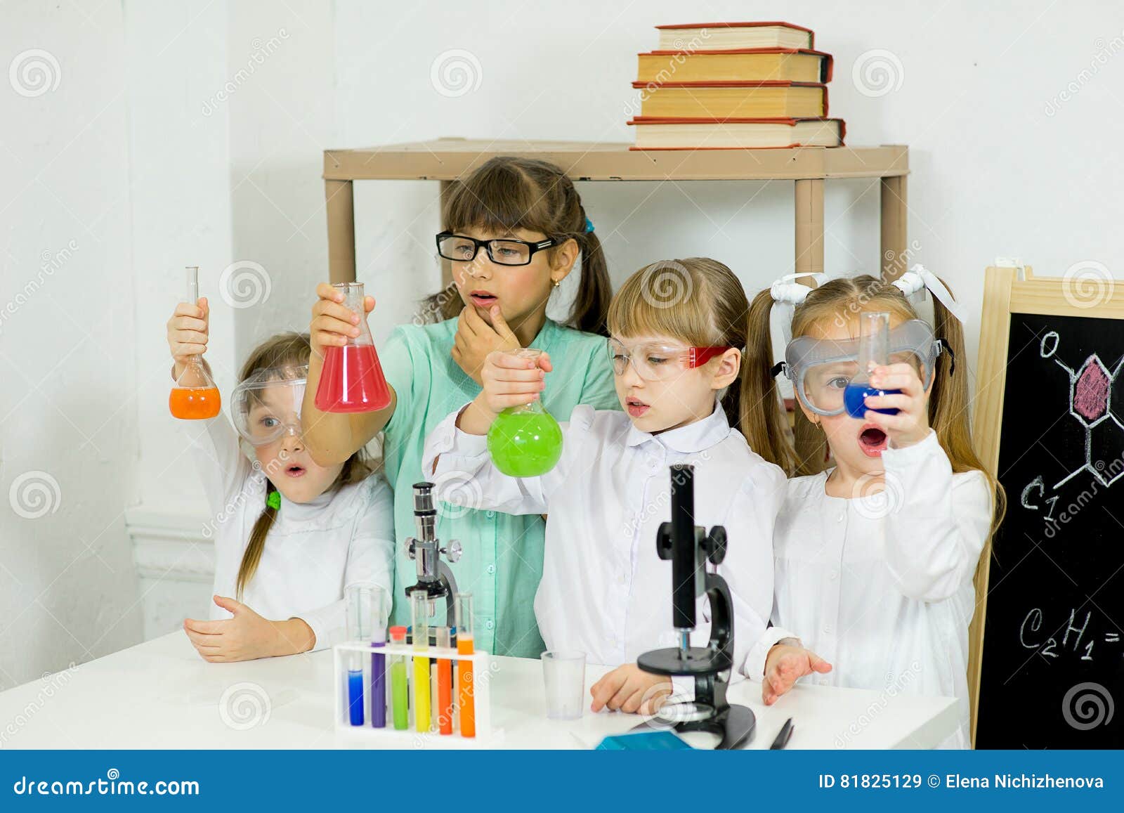 Kids Making Science Experiments Stock Image - Image of pediatrics ...