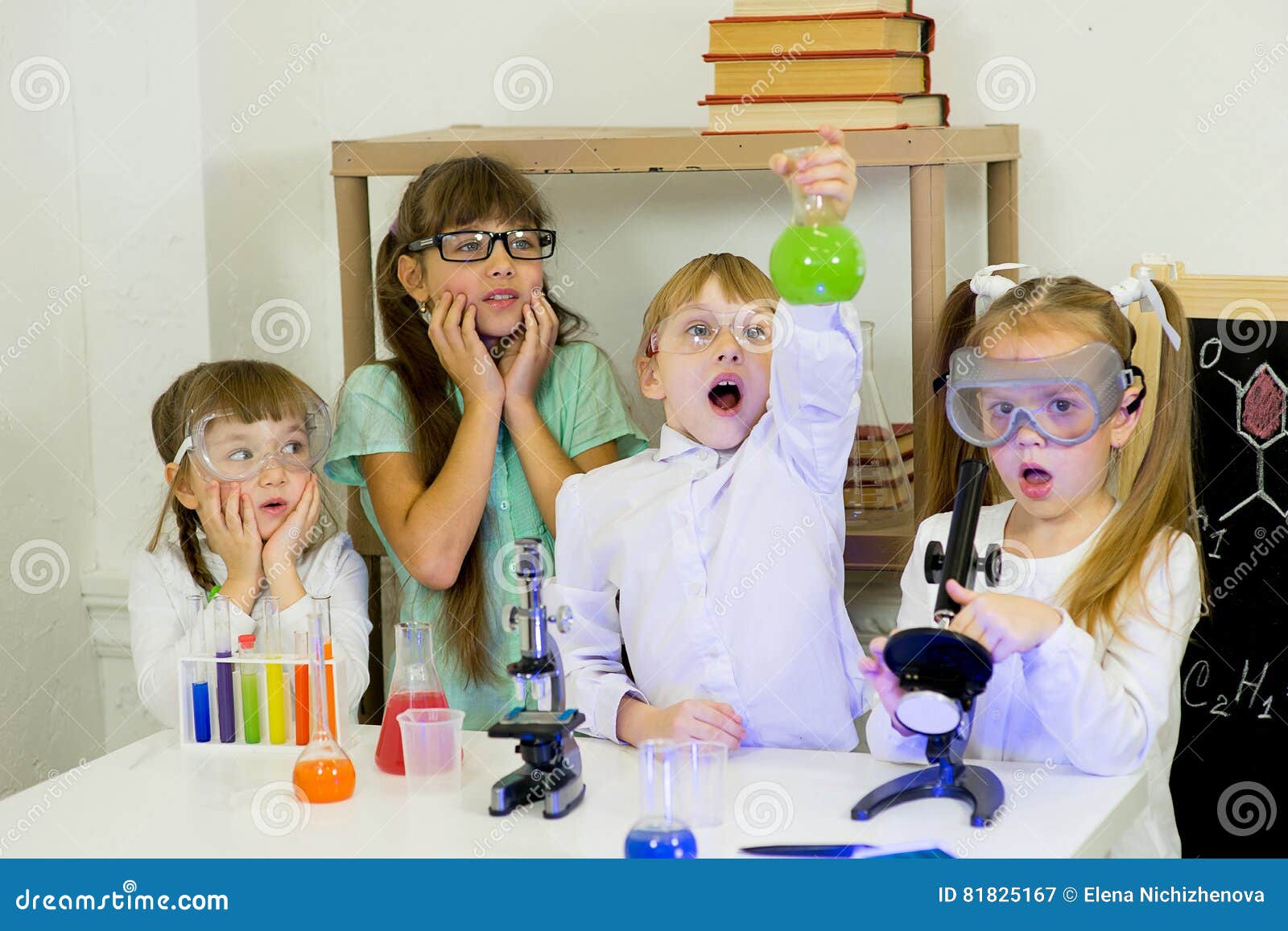Kids Making Science Experiments Stock Image - Image of glass, knowledge ...