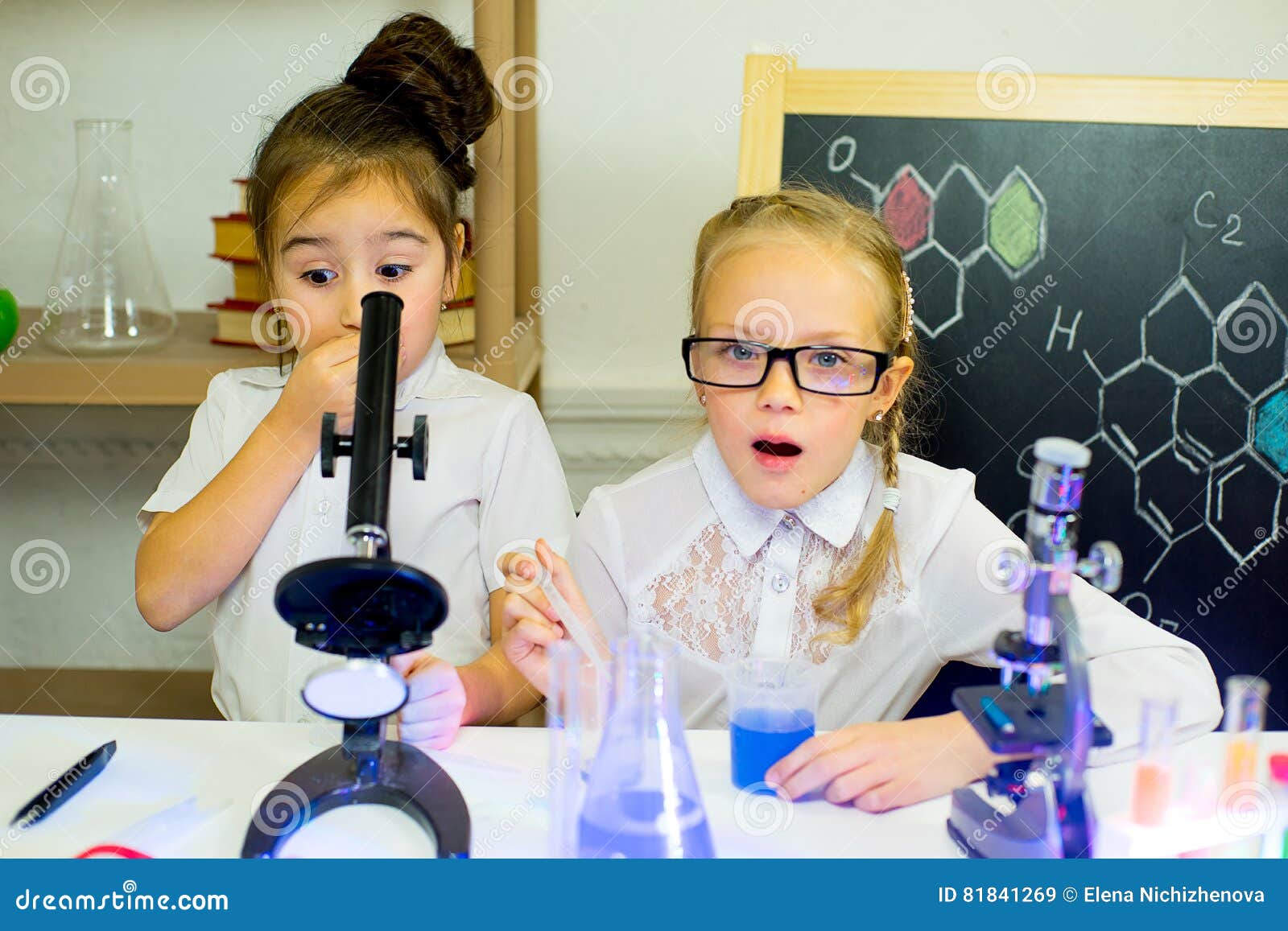 Kids Making Science Experiments Stock Image - Image of biology, medical ...