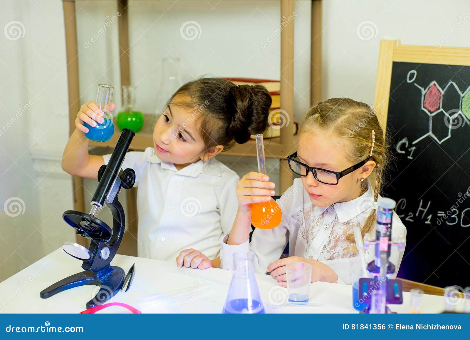 Kids Making Science Experiments Stock Photo - Image of learning ...