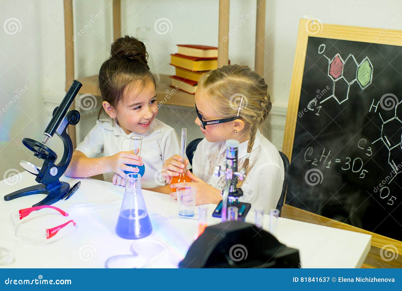 Kids Making Science Experiments Stock Image - Image of education ...