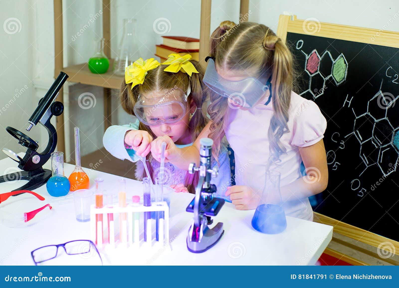 Kids Making Science Experiments Stock Image - Image of medicine ...