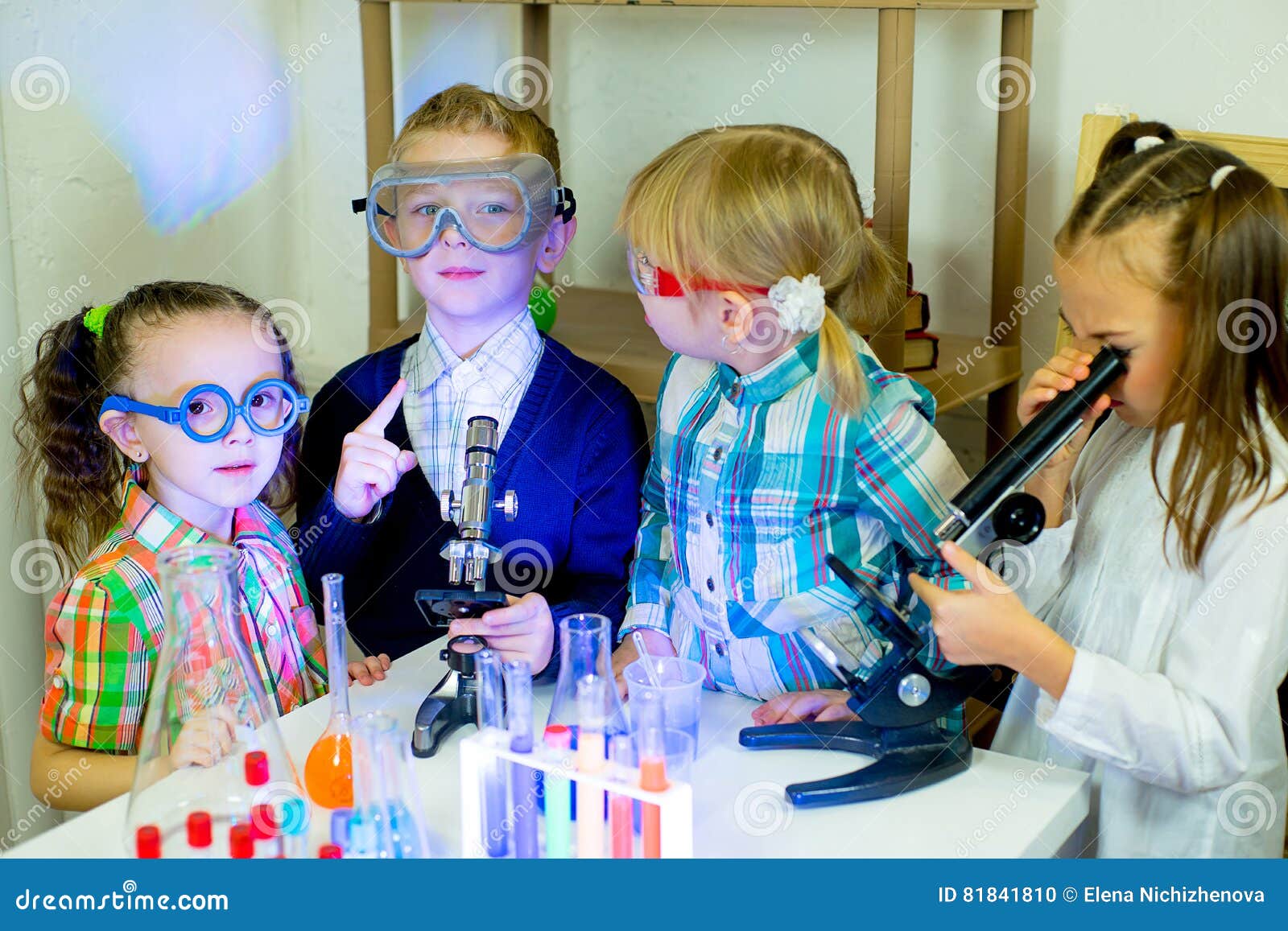 Kids Making Science Experiments Stock Photo - Image of learning ...
