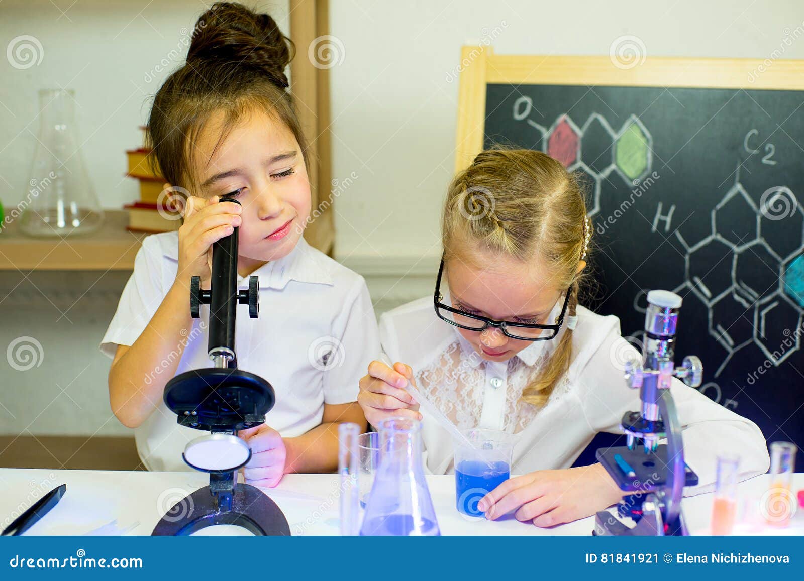 Kids Making Science Experiments Stock Image - Image of equipment ...
