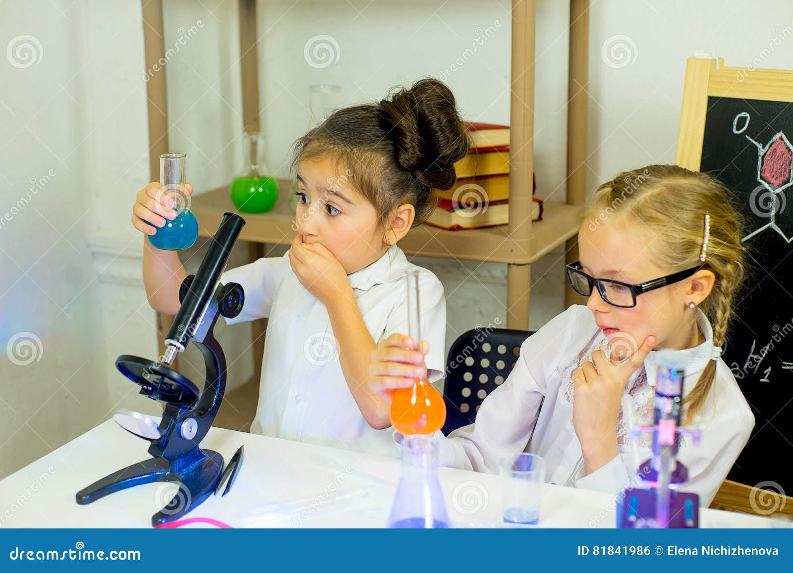 Kids Making Science Experiments Stock Photo - Image of analyzing ...