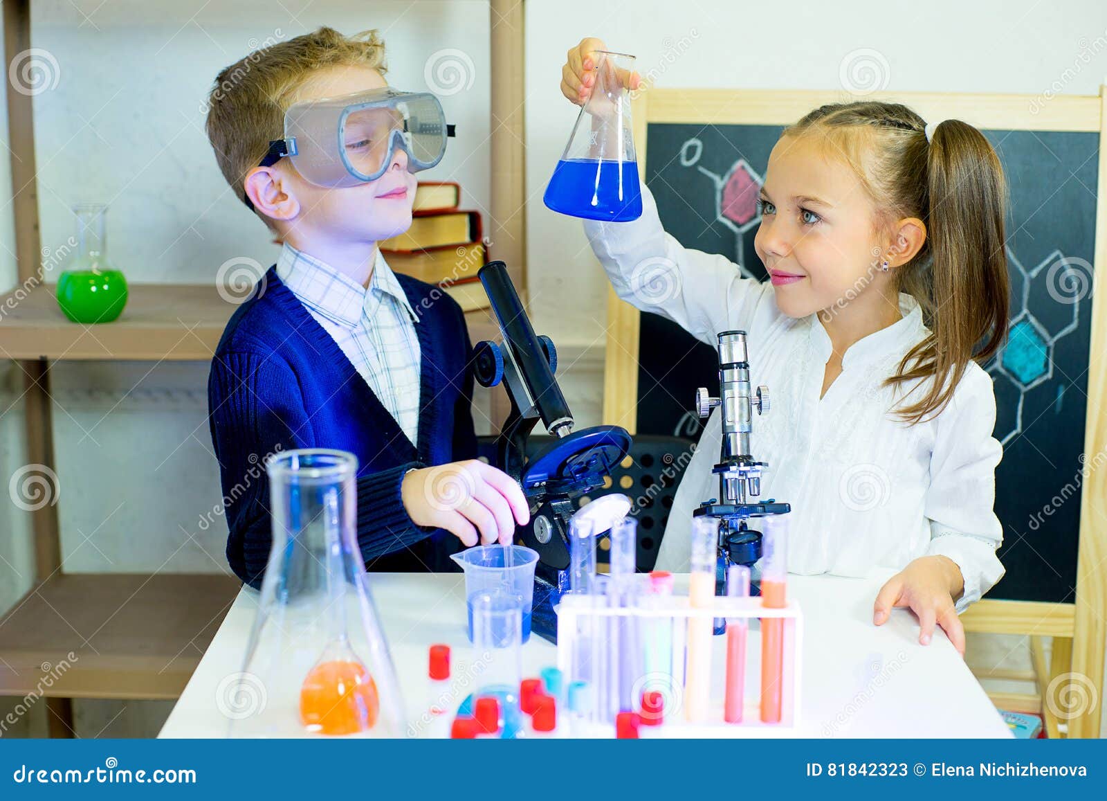Kids Making Science Experiments Stock Image - Image of kids, pediatrics ...