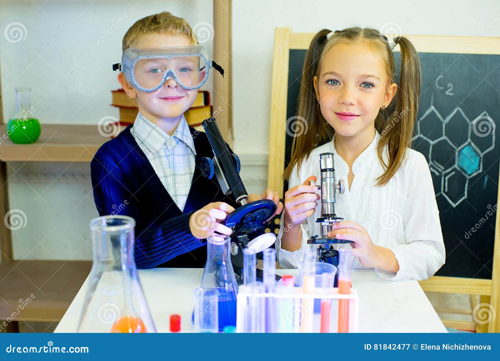 Kids Making Science Experiments Stock Image - Image of medicine ...