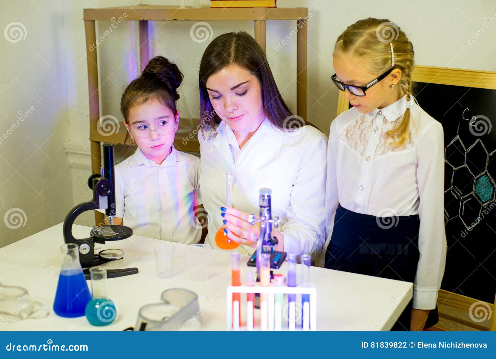 Kids Making Science Experiments Stock Photo - Image of discovery ...