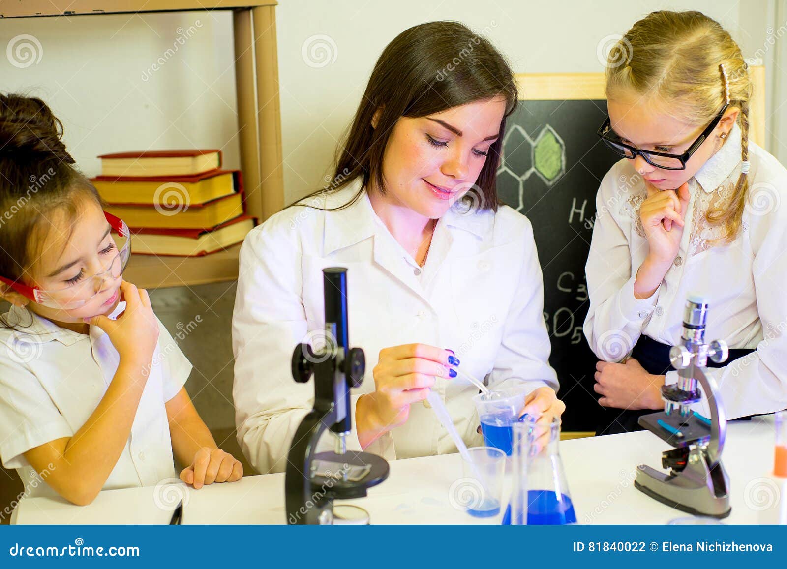 Kids Making Science Experiments Stock Photo - Image of laboratory ...