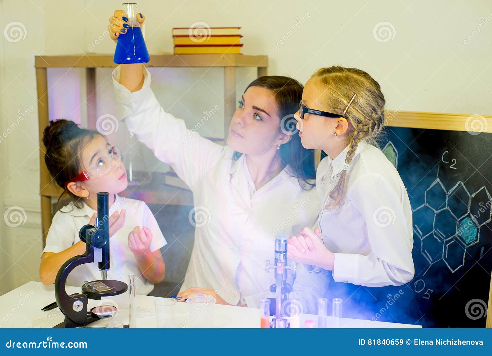 Kids Making Science Experiments Stock Image - Image of explosion, group ...