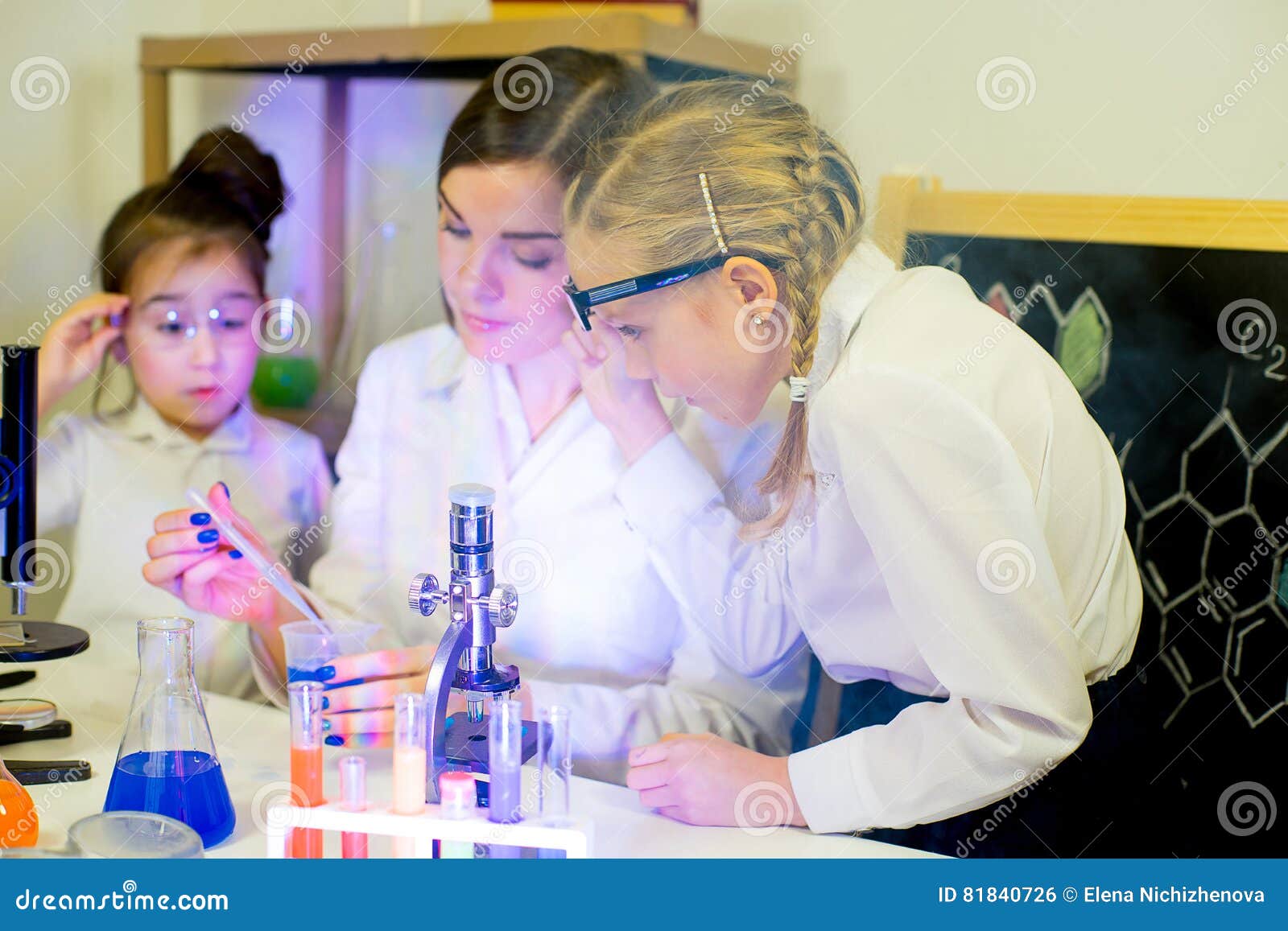 Kids Making Science Experiments Stock Photo - Image of girl, kids: 81840726