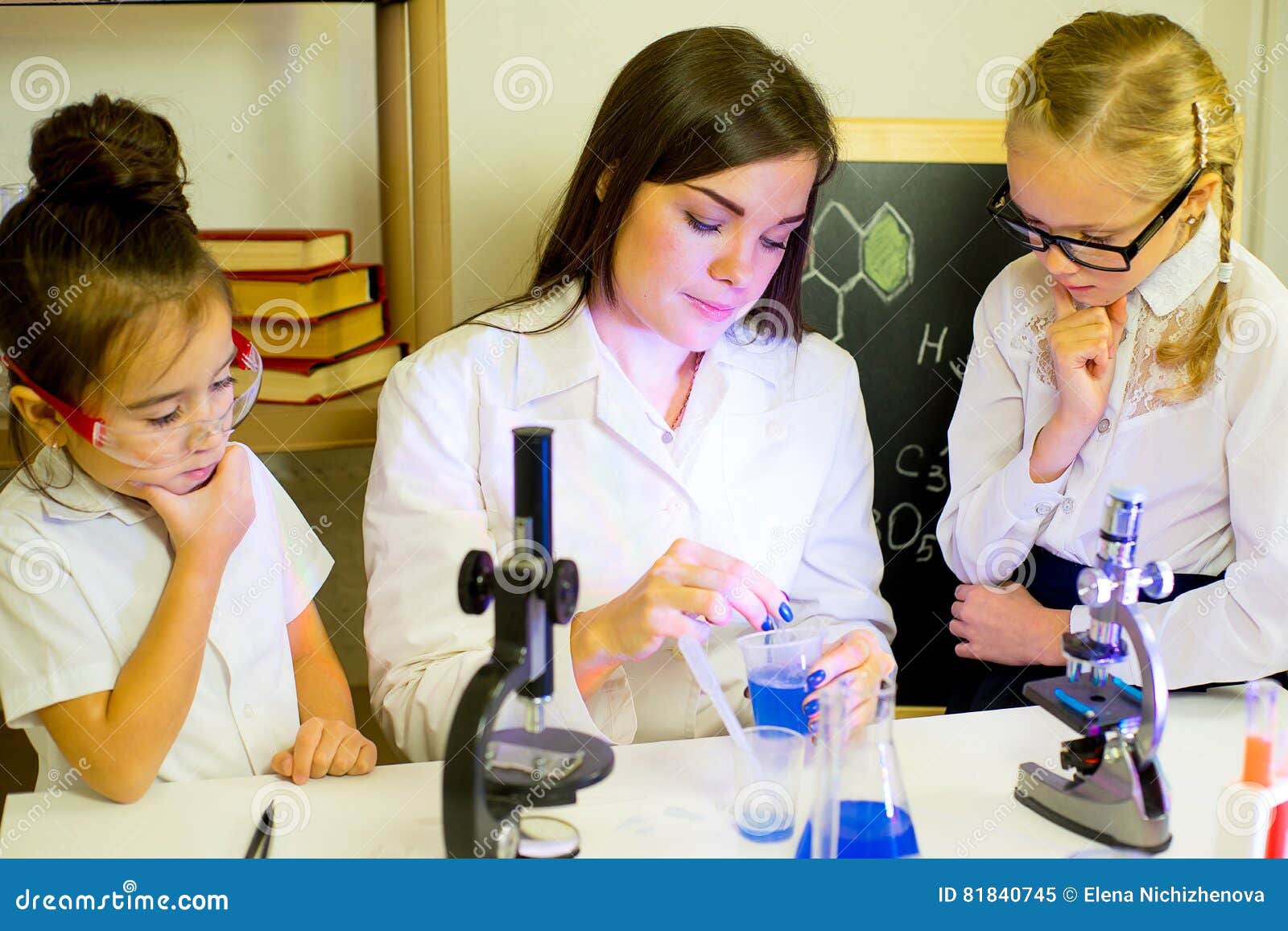 Kids Making Science Experiments Stock Image - Image of equipment ...