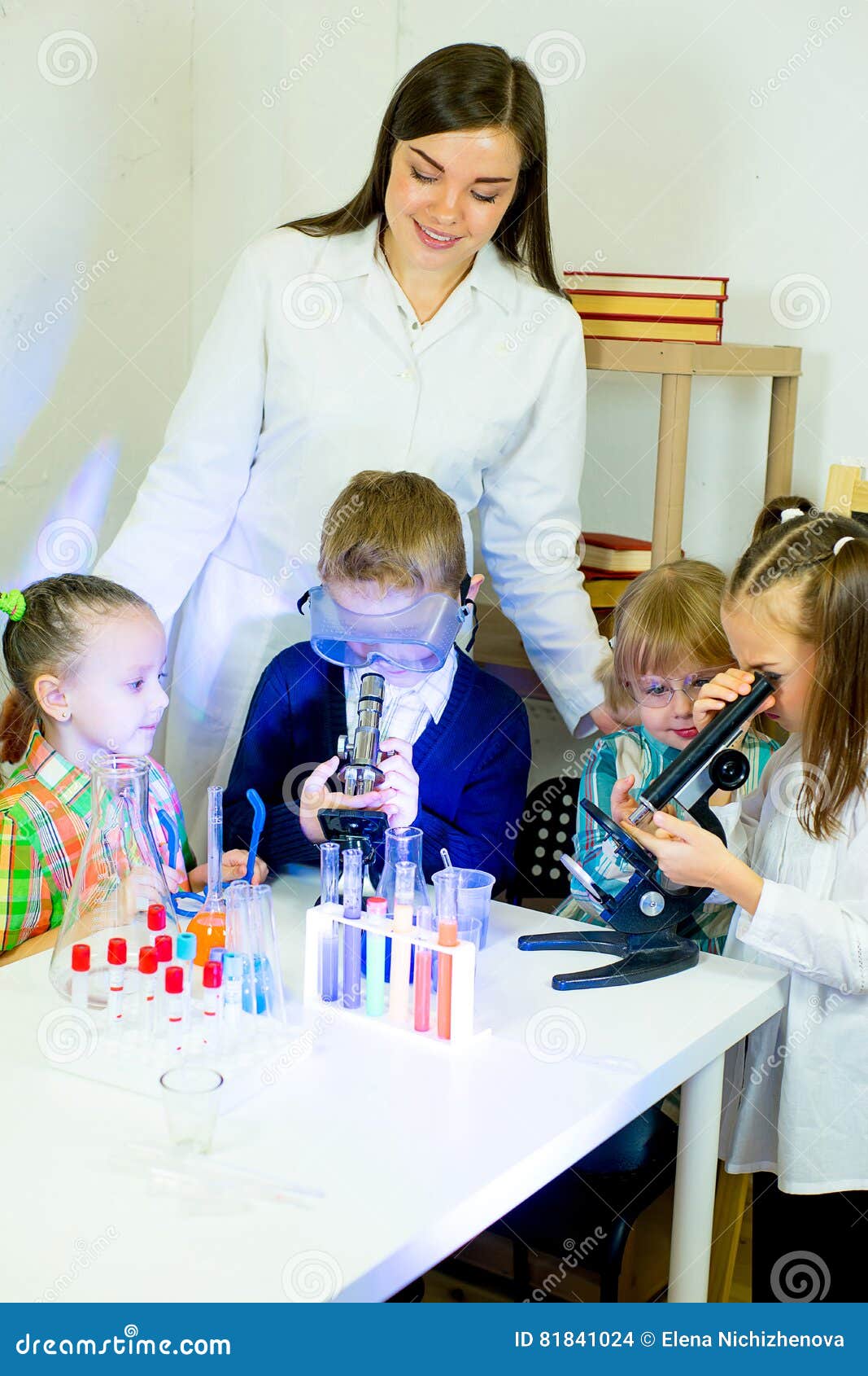 Kids Making Science Experiments Stock Photo - Image of girl, kids: 81841024