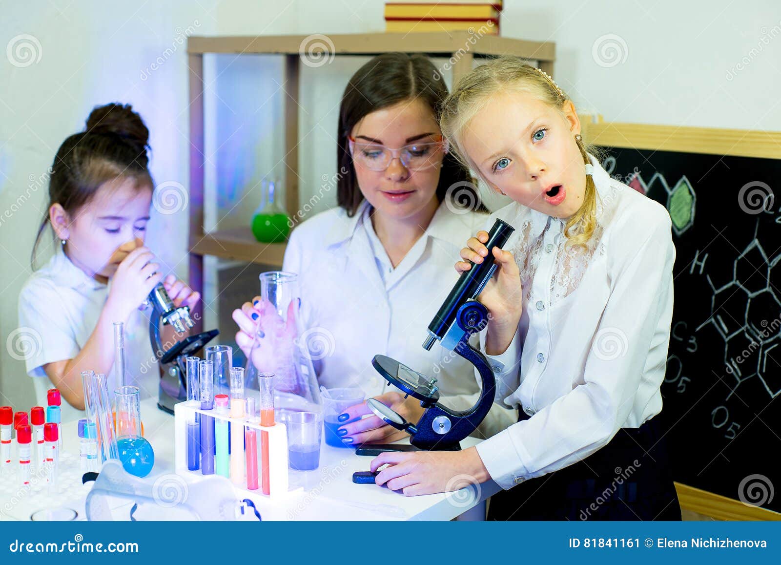 Kids Making Science Experiments Stock Image - Image of chemistry ...
