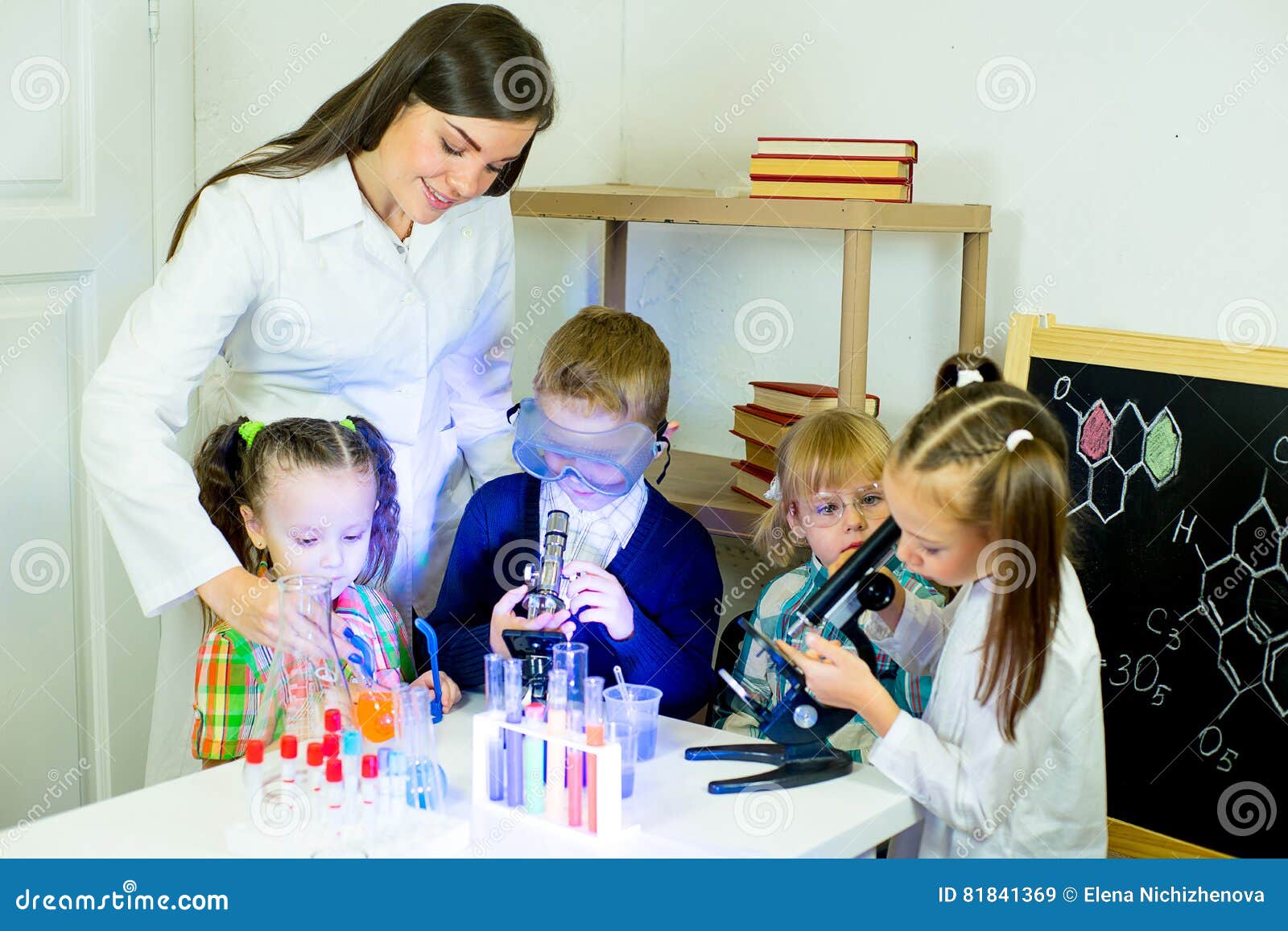 Kids Making Science Experiments Stock Image - Image of equipment ...