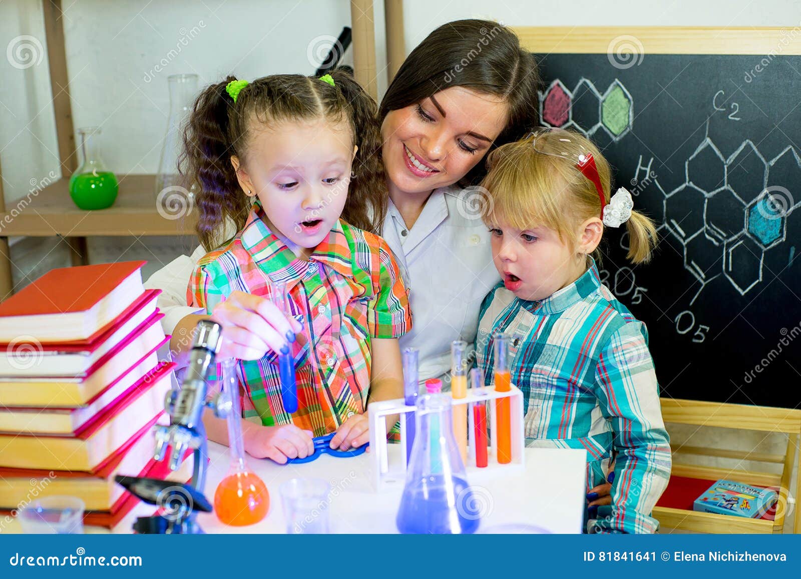 Kids Making Science Experiments Stock Image - Image of biology ...