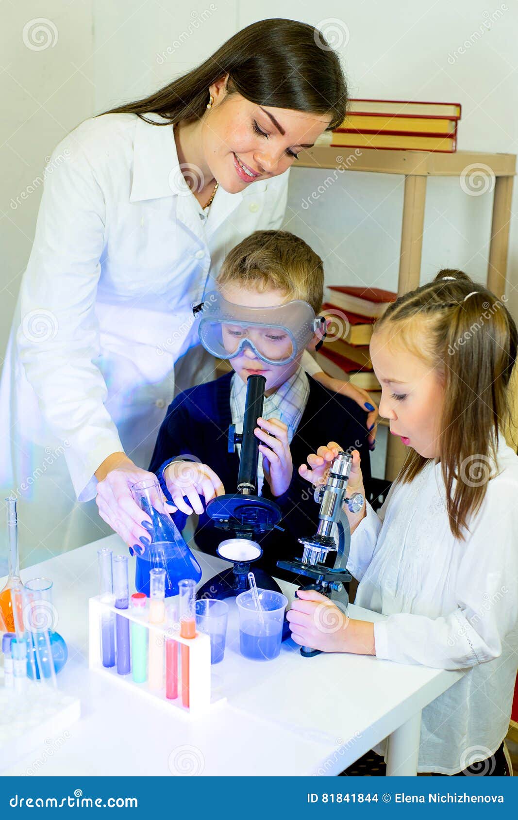 Kids Making Science Experiments Stock Photo - Image of chemistry ...