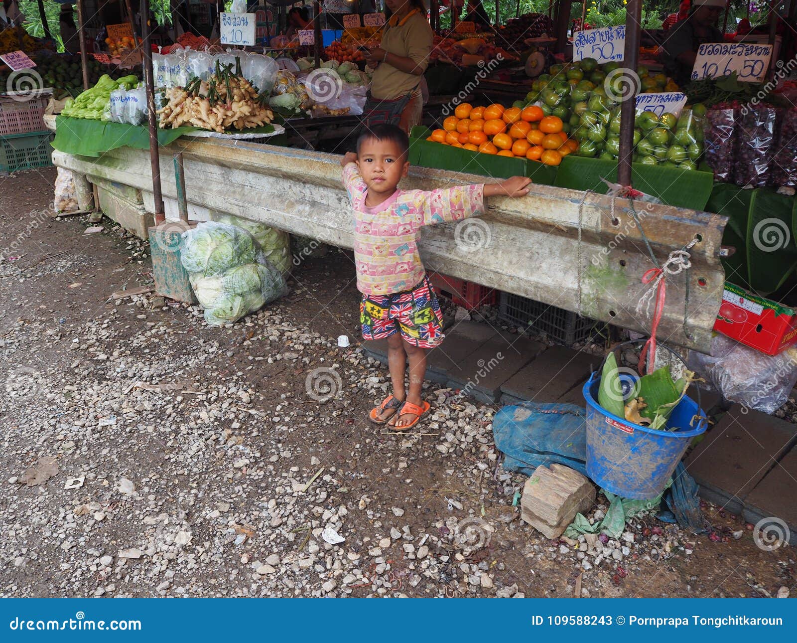 Kids in market editorial stock photo. Image of thailand - 109588243