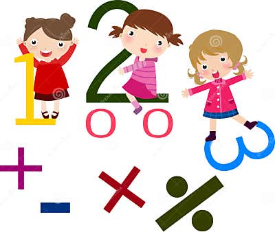 Kids and math stock vector. Illustration of diverse, class - 13168809