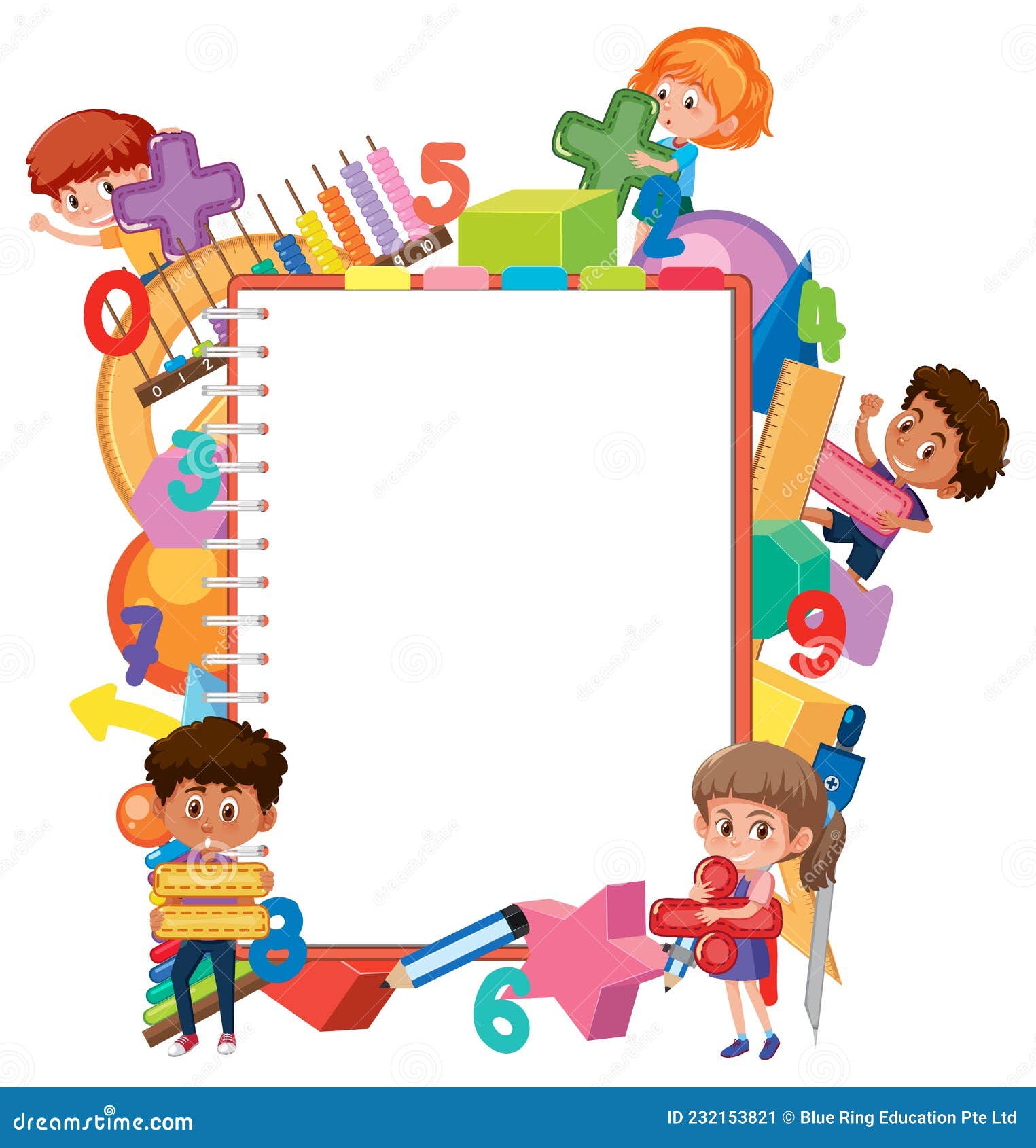 Kids with Math Icon Template Stock Vector - Illustration of icon ...