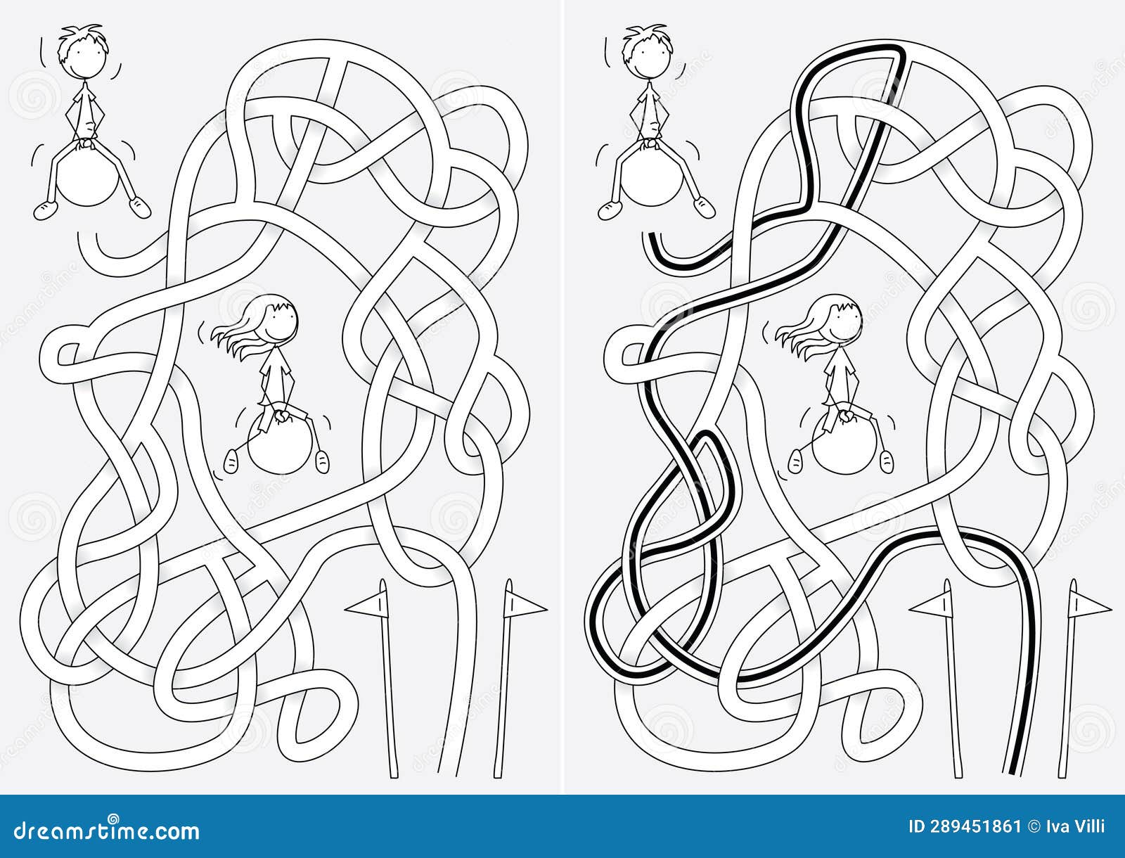 Kids maze stock illustration. Illustration of maze, labyrinth - 289451861