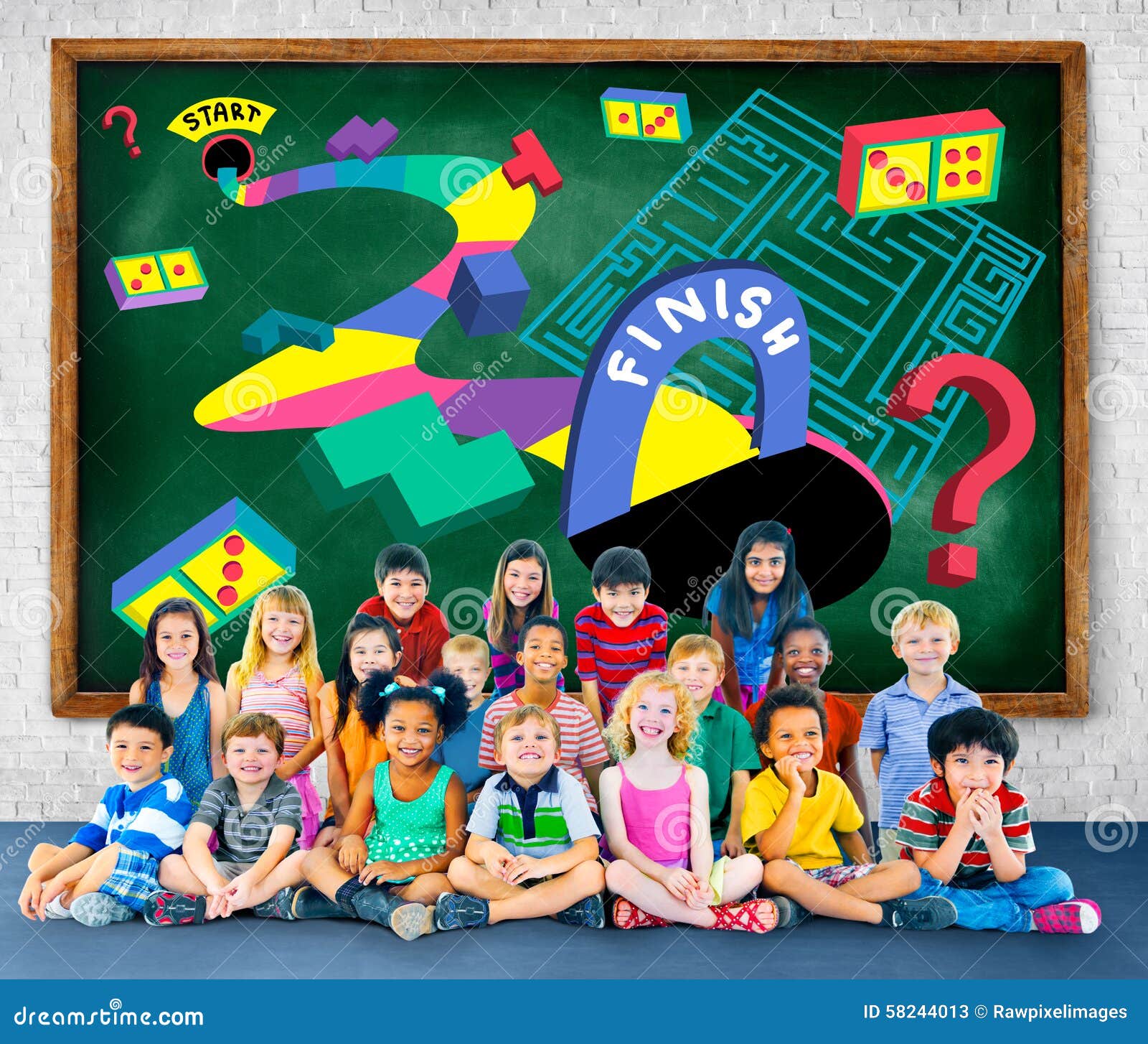 Kids Maze Puzzle Game Fun Solution Concept Stock Image - Image of ...